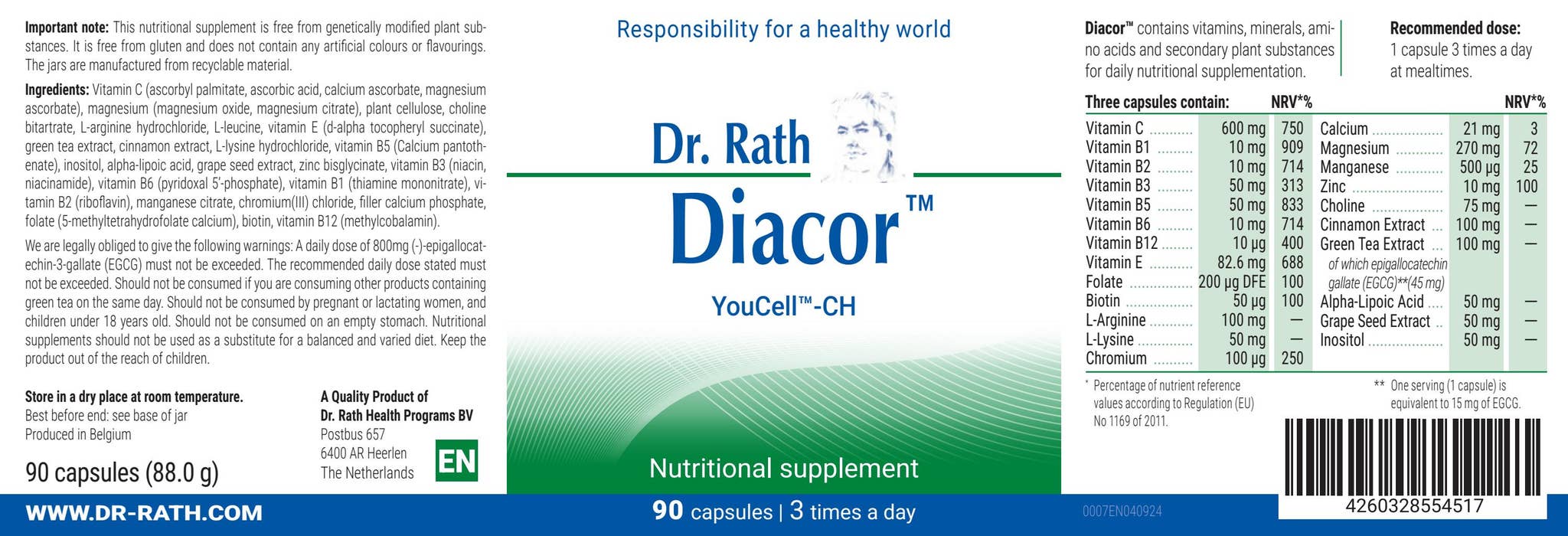 0007 Diacor™ - YouCell™-CH 90 capsules - EN by Dr. Rath Health Programs ...