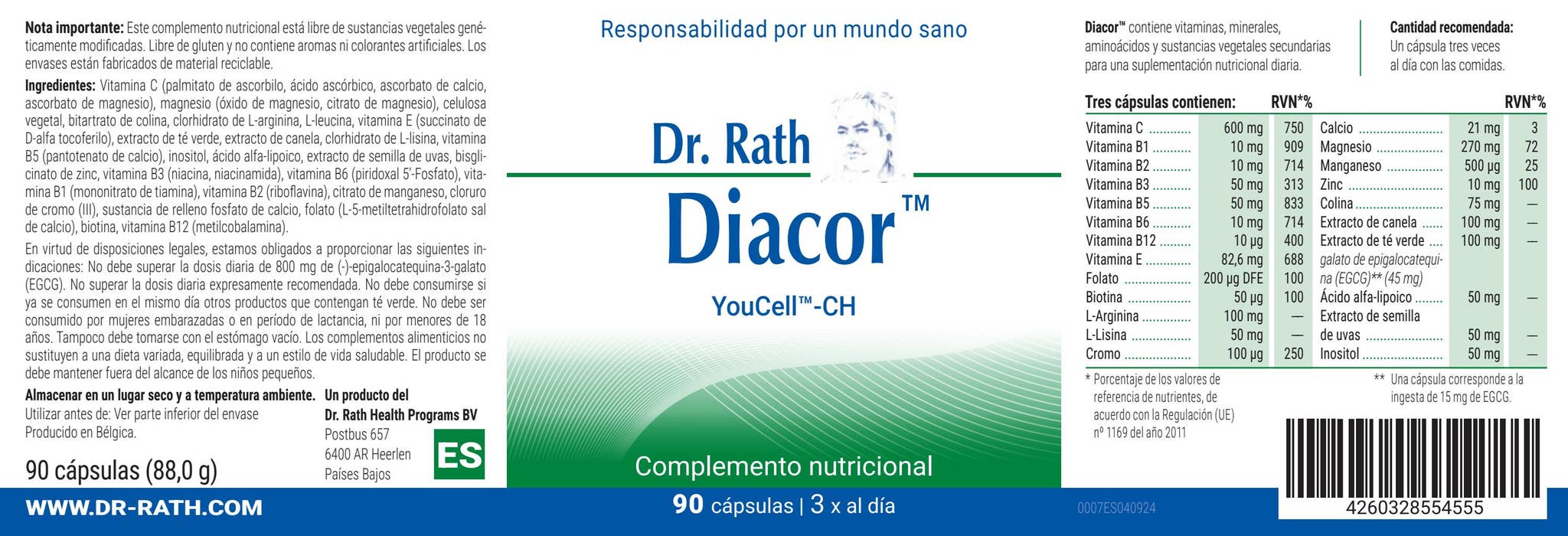 0007 Diacor™ - YouCell™-CH 90 cápsulas - ES by Dr. Rath Health Programs ...
