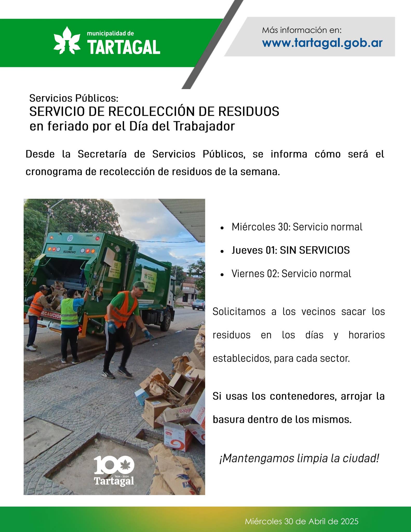 Partes de Prensa - 30/04/2025 by Prensa Municipalidad Tartagal - Issuu