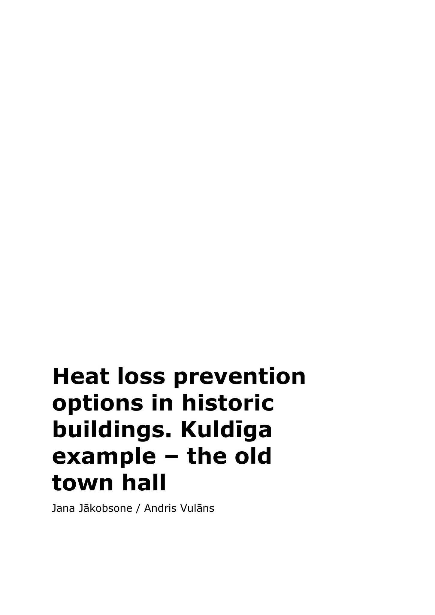 Heat loss prevention options in historic buildings by ...