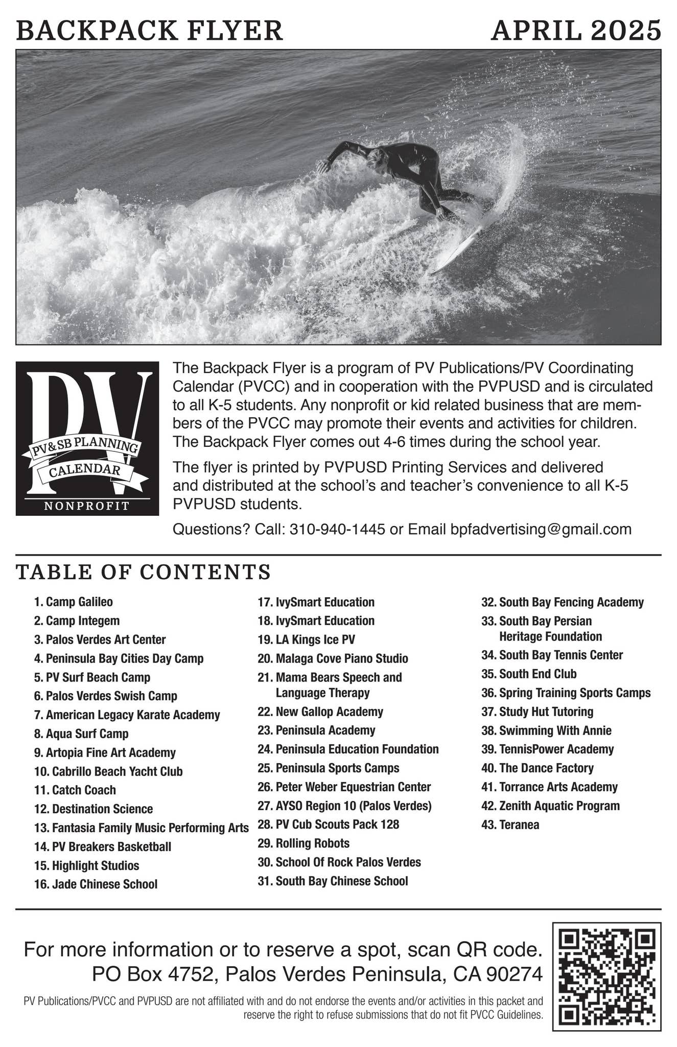 PV Backpack Flyer | April 2025 by PV Publications/Palos Verdes Magazine ...