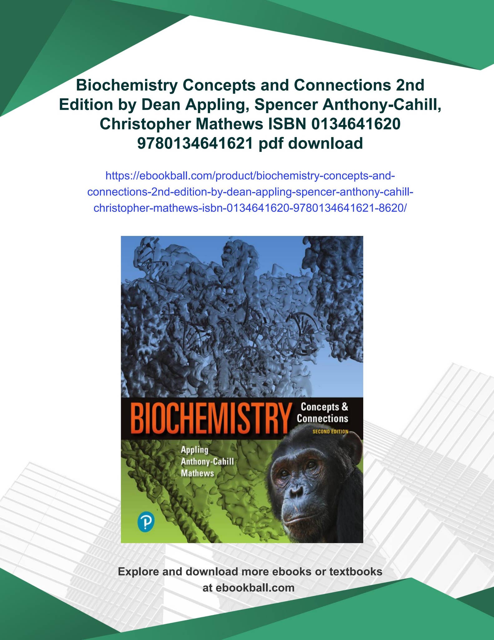 Biochemistry concepts and connections 2nd edition by dean appling ...