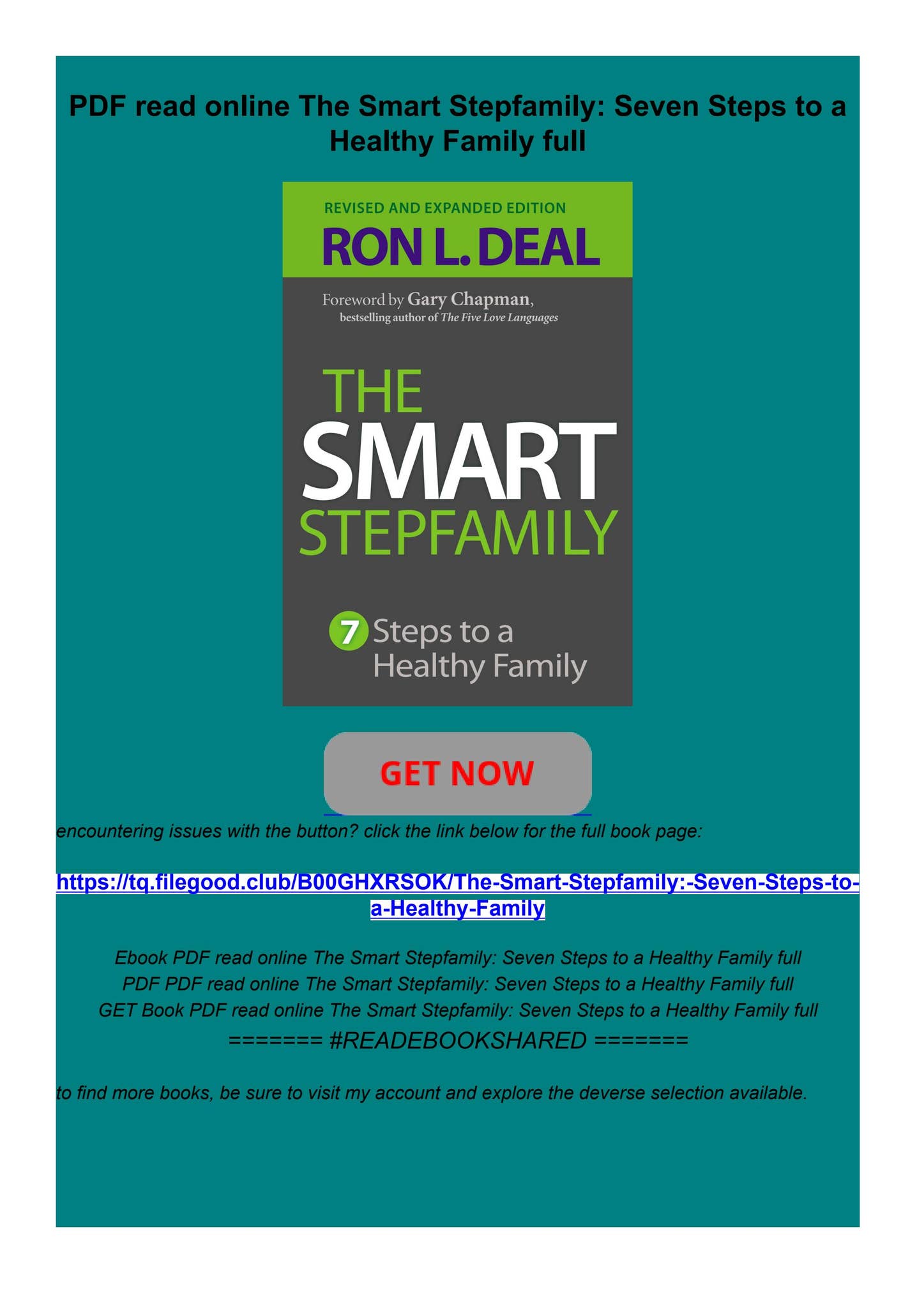 PDF read online The Smart Stepfamily: Seven Steps to a Healthy Family ...