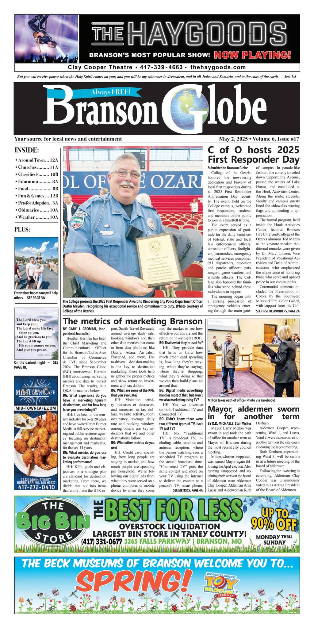 Branson Globe, May 2, 2025 by bransonglobe - Issuu