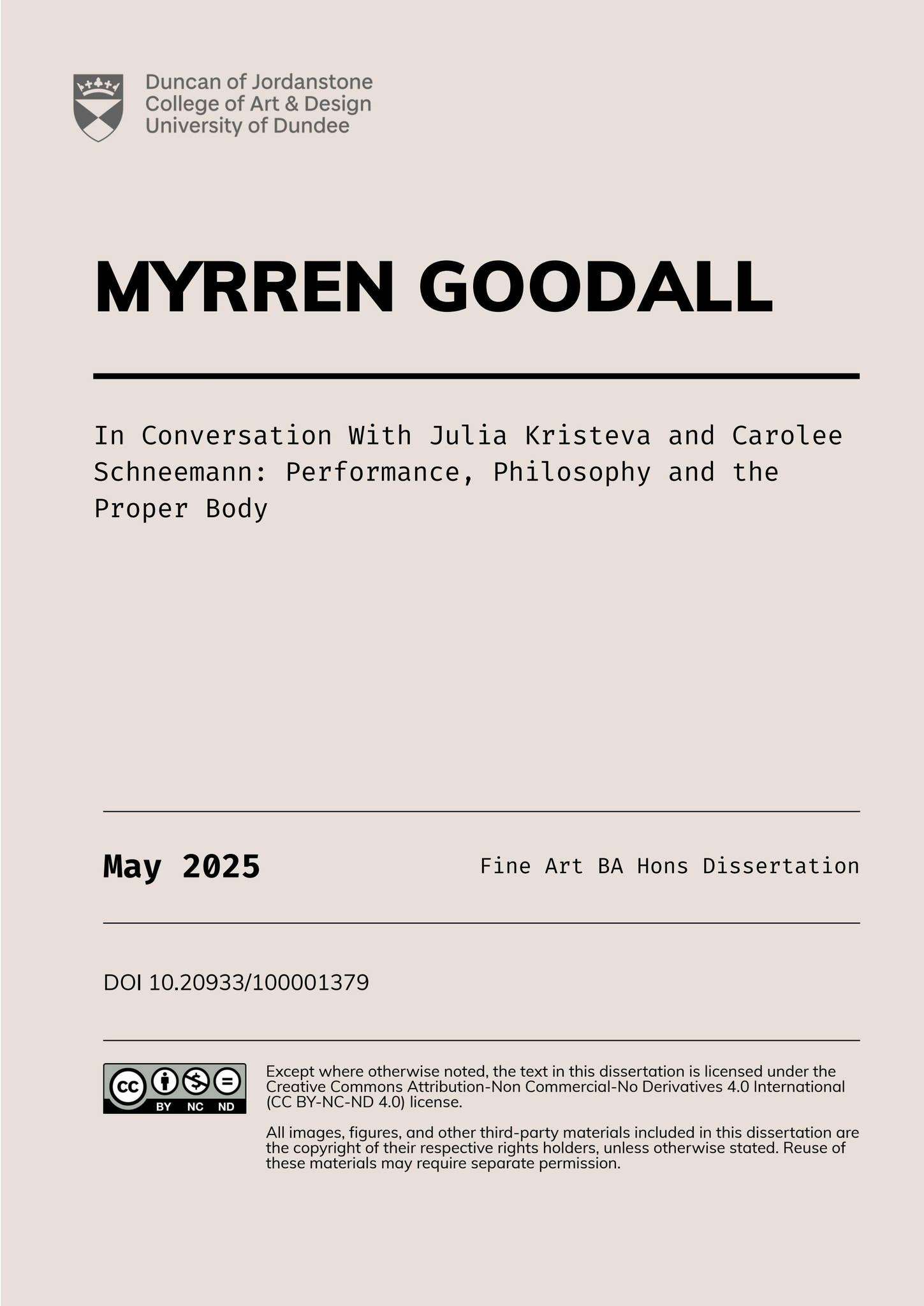 Myrren Goodall by University of Dundee Research - Issuu