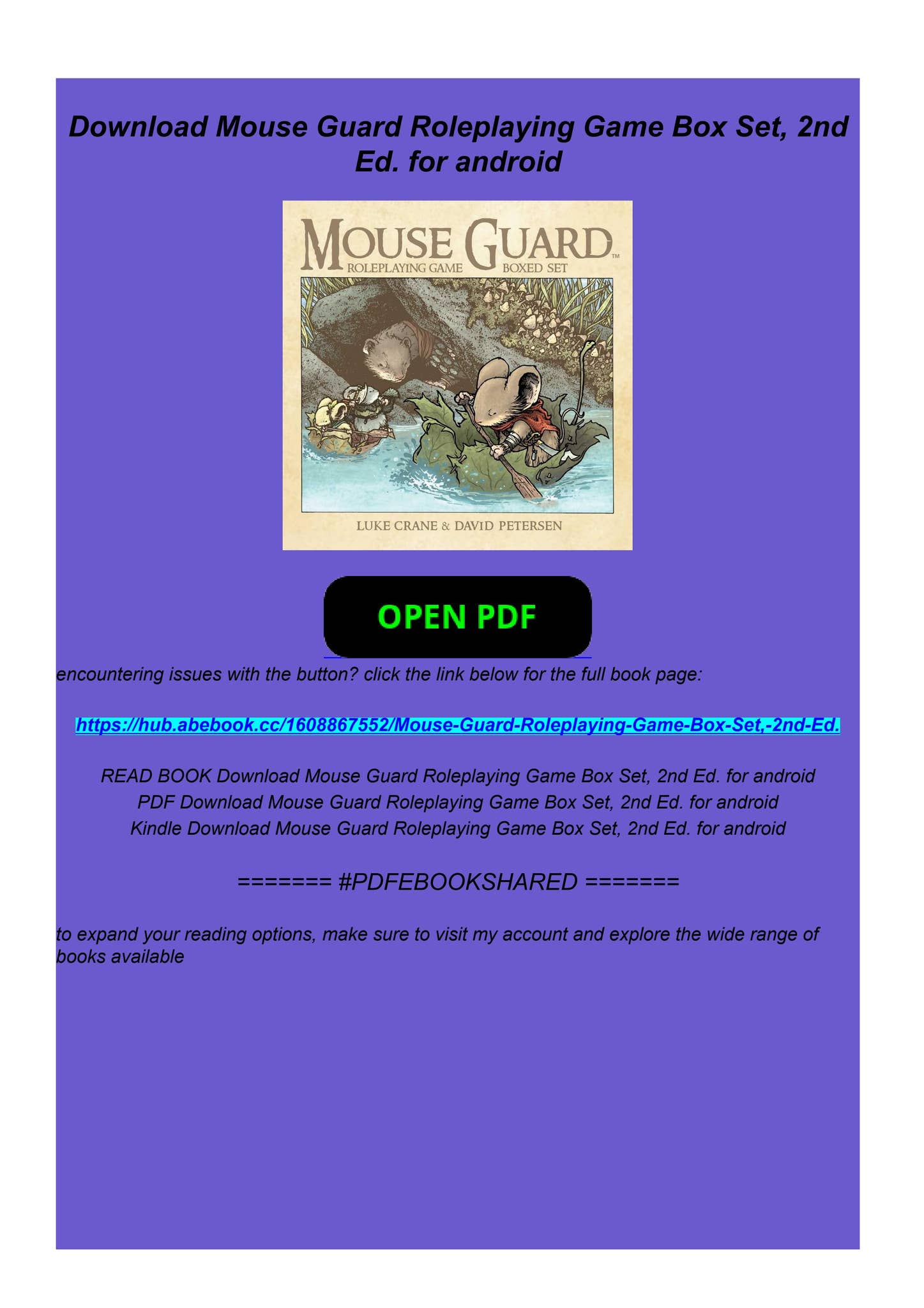 Download Mouse Guard Roleplaying Game Box Set, 2nd Ed. for android by ...