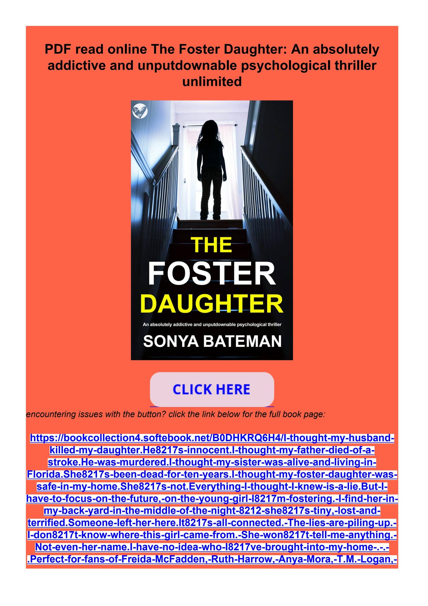 PDF read online The Foster Daughter: An absolutely addictive and ...