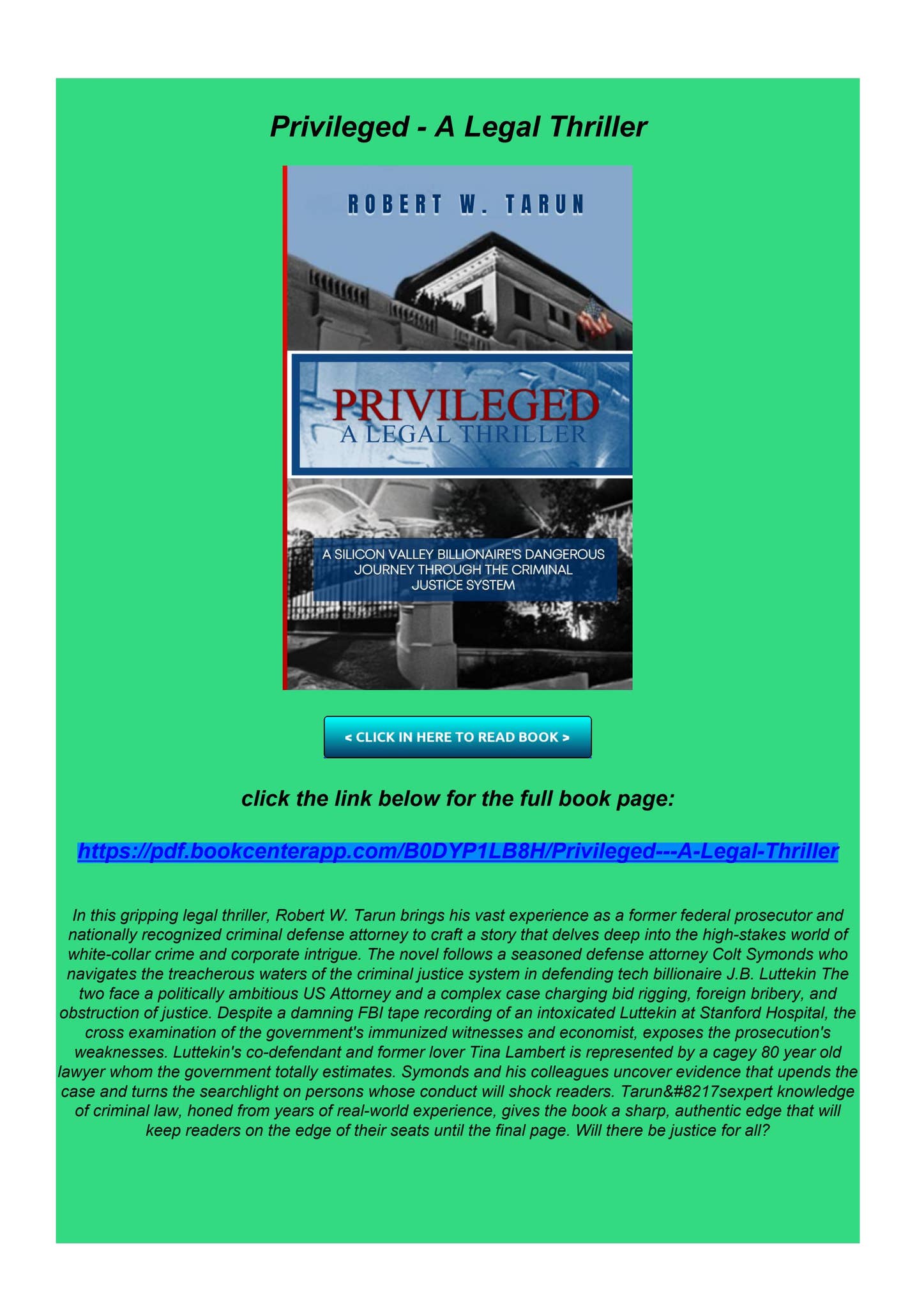 PDF Read Privileged - A Legal Thriller by louiseridewatts - Issuu
