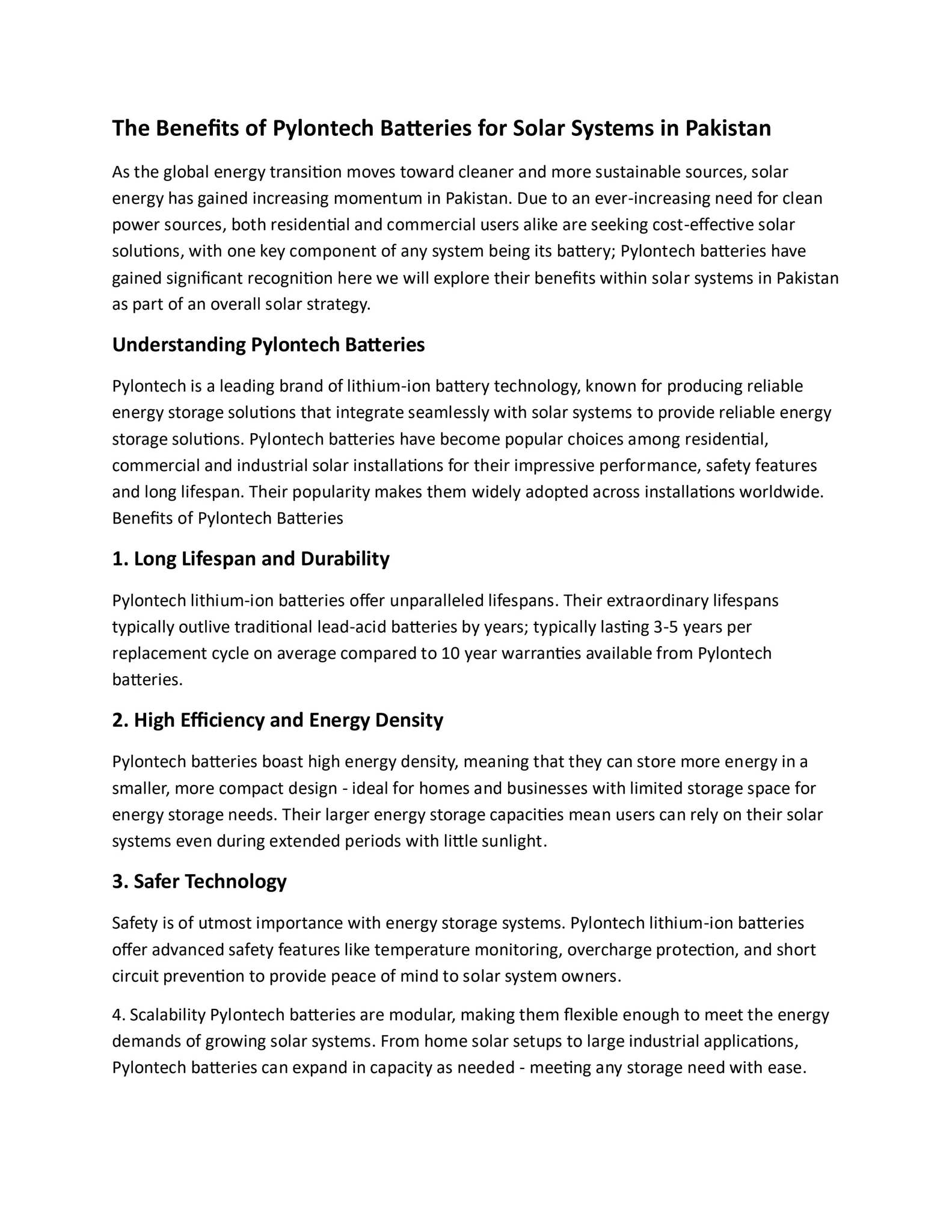 The Benefits of Pylontech Batteries for Solar Systems in Pakistan by AE ...