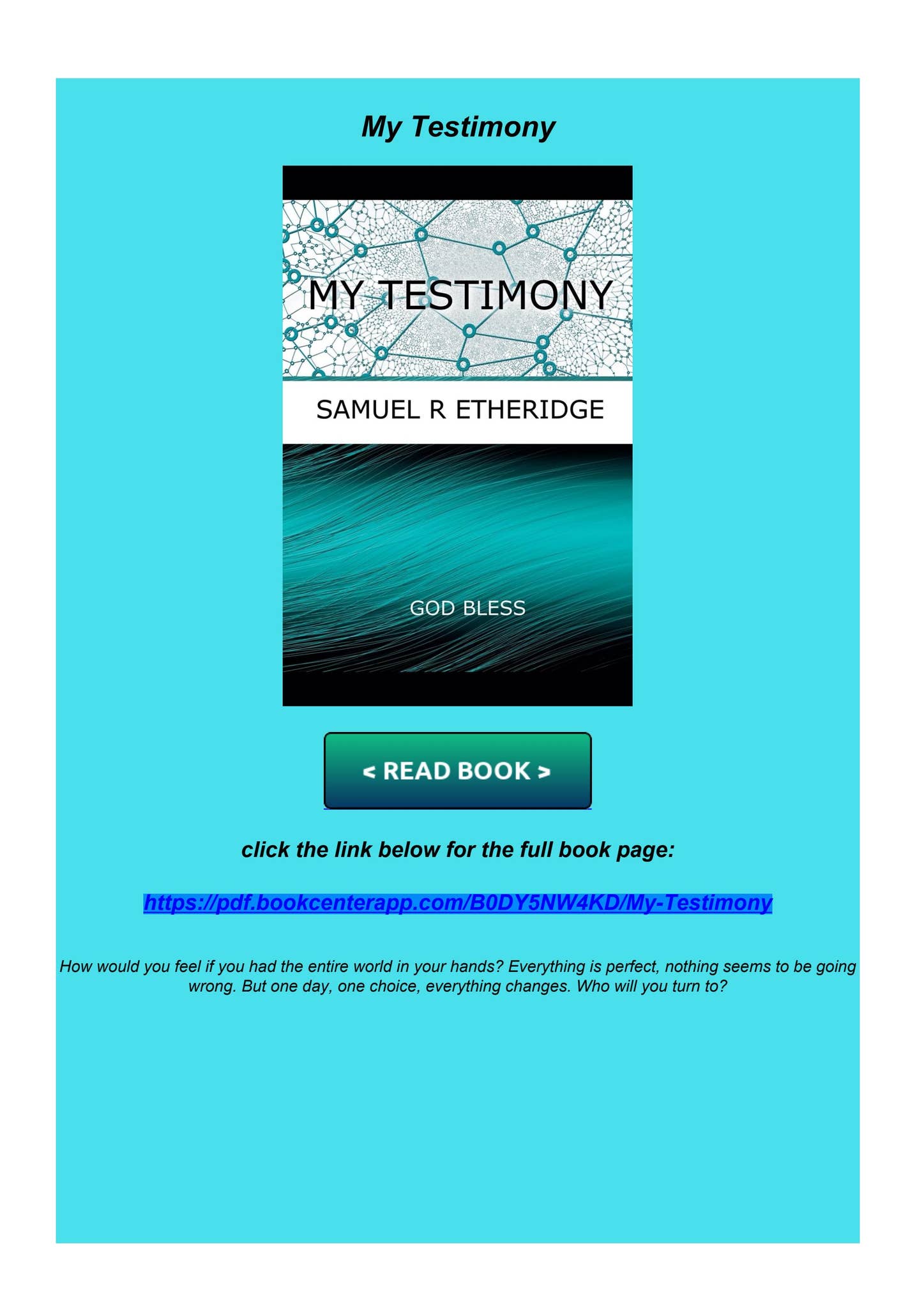 GEt PDF My Testimony by keylaridepage - Issuu