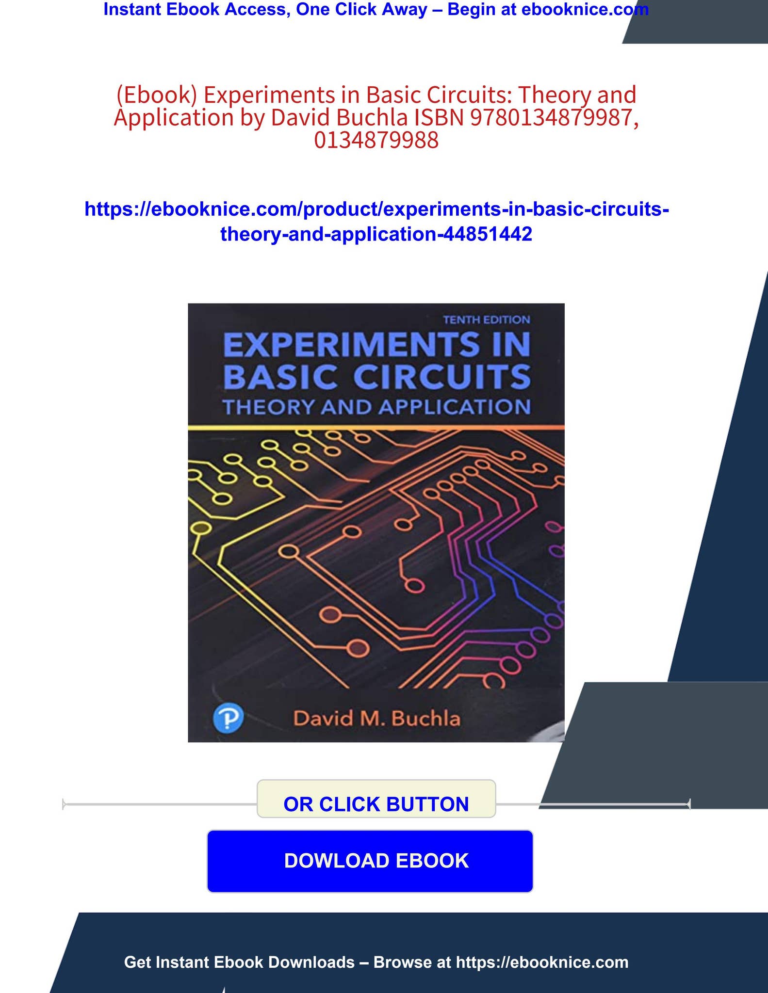 (ebook) experiments in basic circuits: theory and application by david buchla isbn 9780134879987 ...