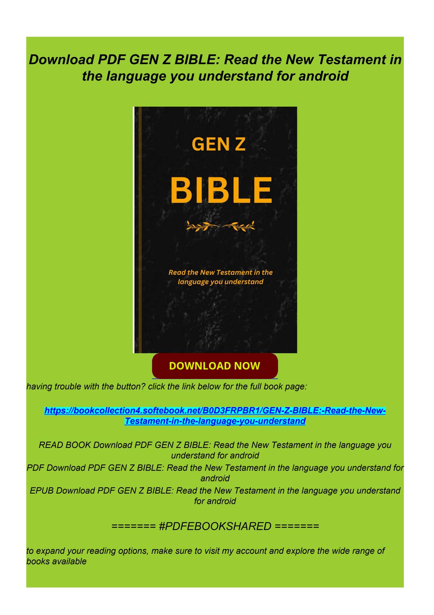 Download PDF GEN Z BIBLE: Read the New Testament in the language you ...