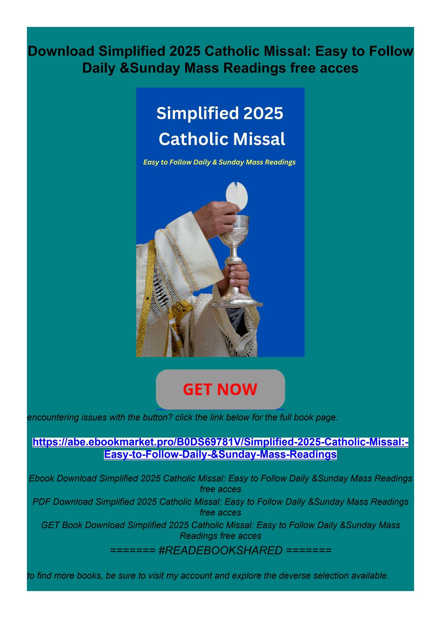 Download Simplified 2025 Catholic Missal: Easy to Follow Daily & Sunday ...
