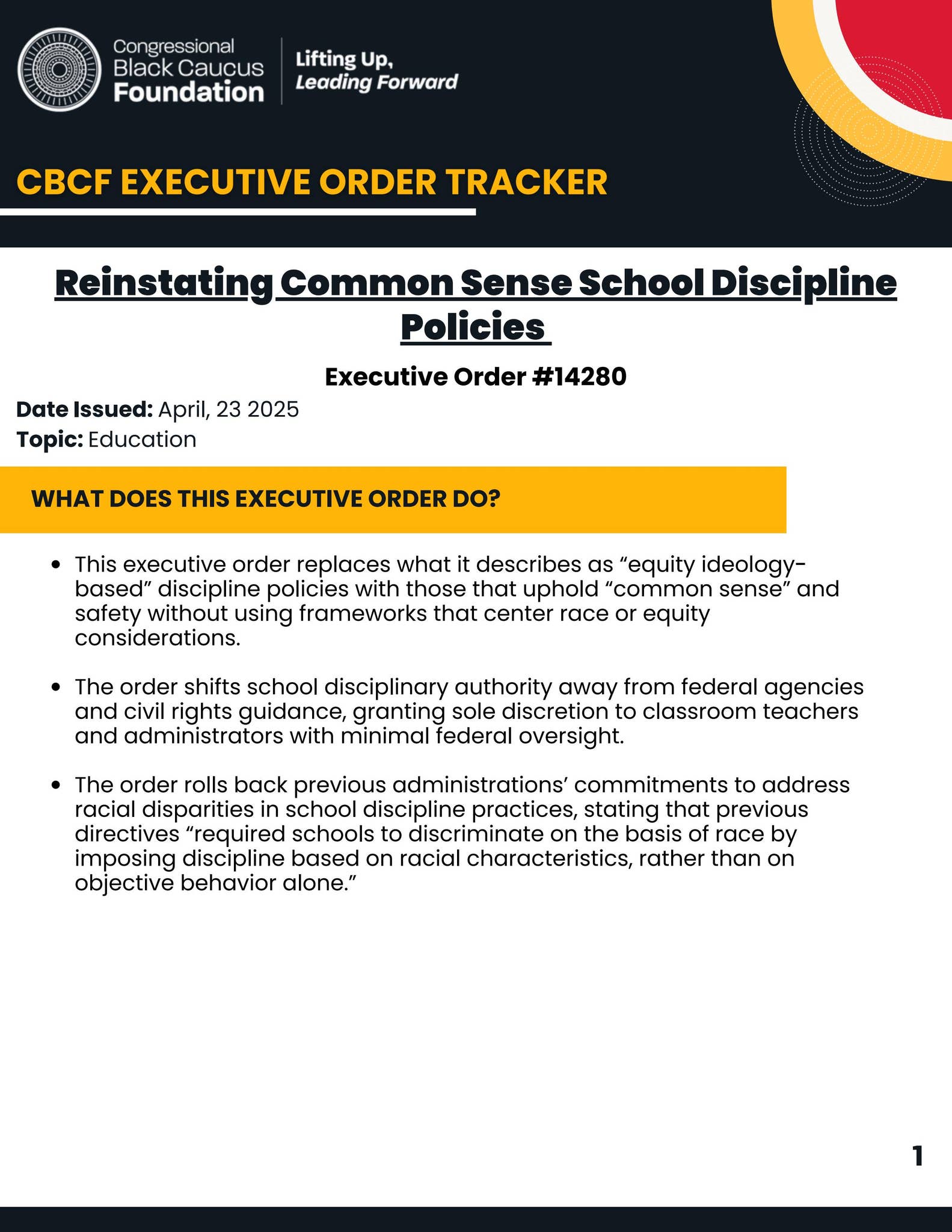 Reinstating Common Sense School Discipline Policies by Congressional ...