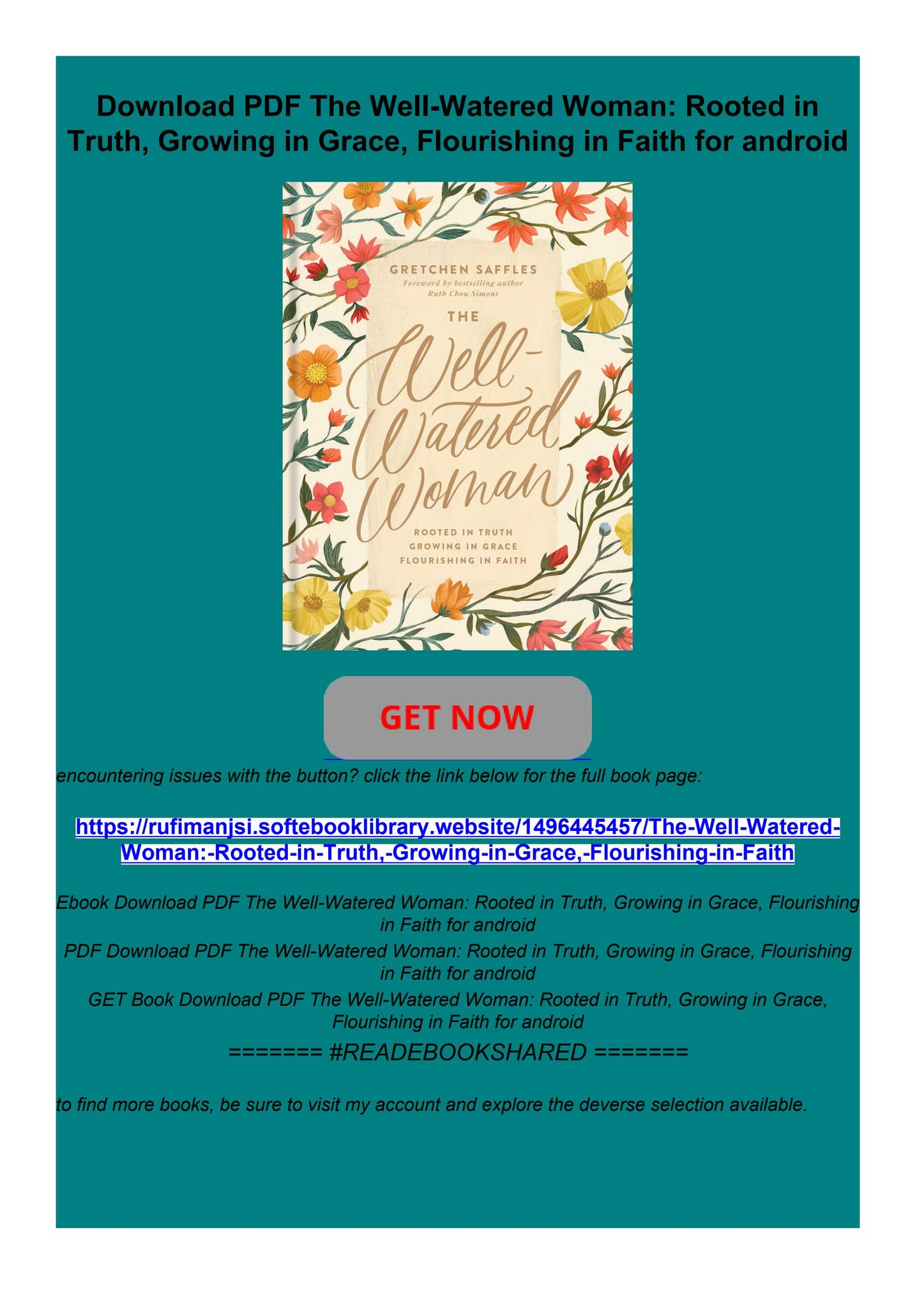 Download PDF The Well-Watered Woman: Rooted in Truth, Growing in Grace ...