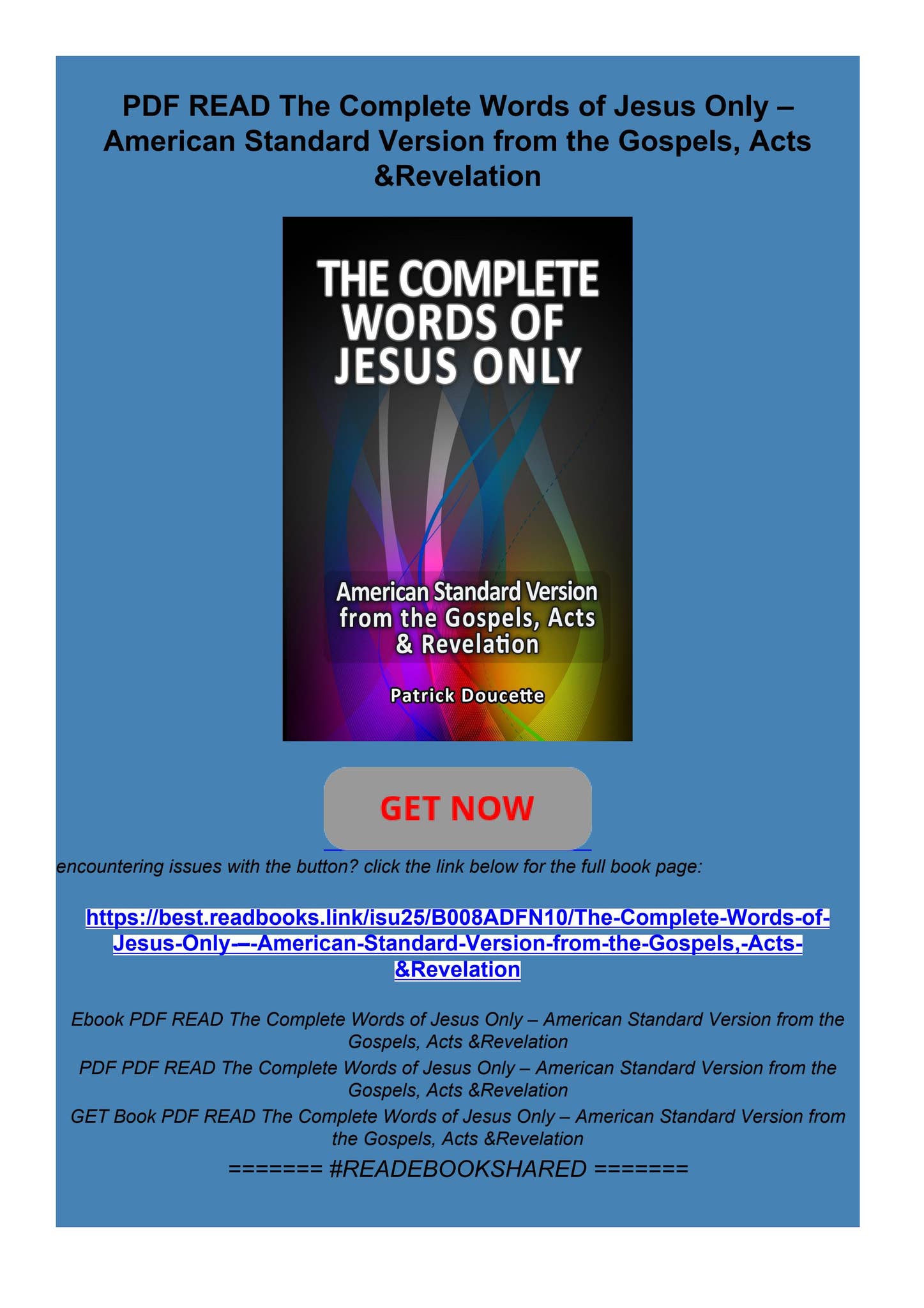 PDF READ The Complete Words of Jesus Only – American Standard Version ...