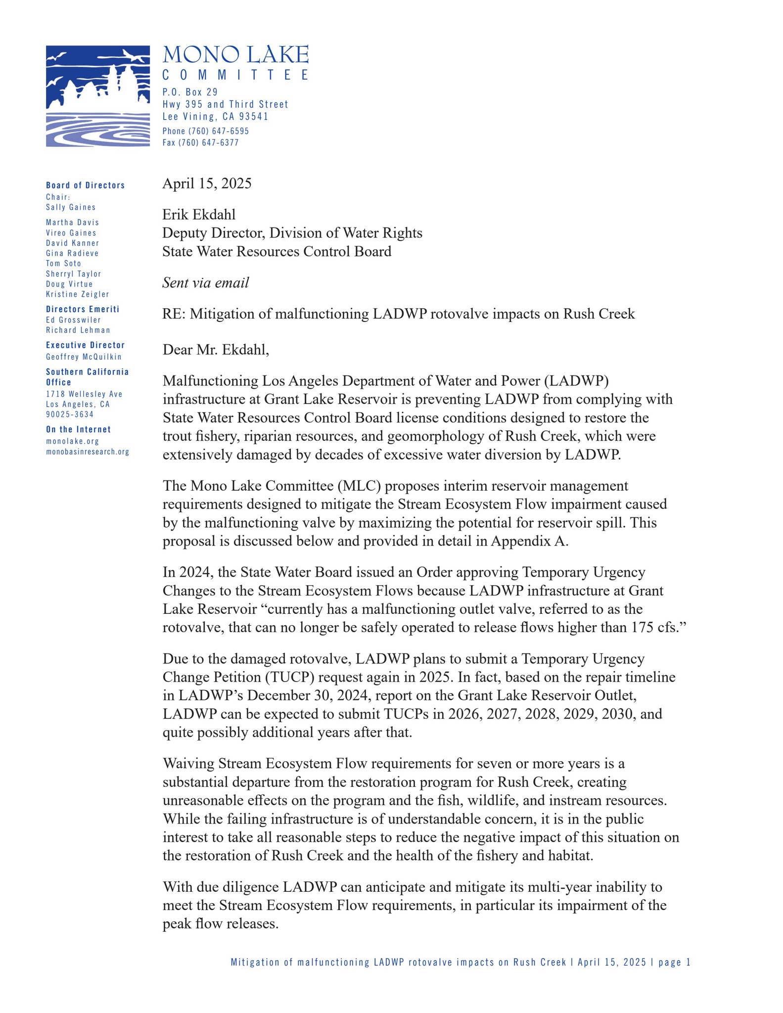 2025-04-15 Mitigation of malfunctioning LADWP rotovalve impacts on Rush ...