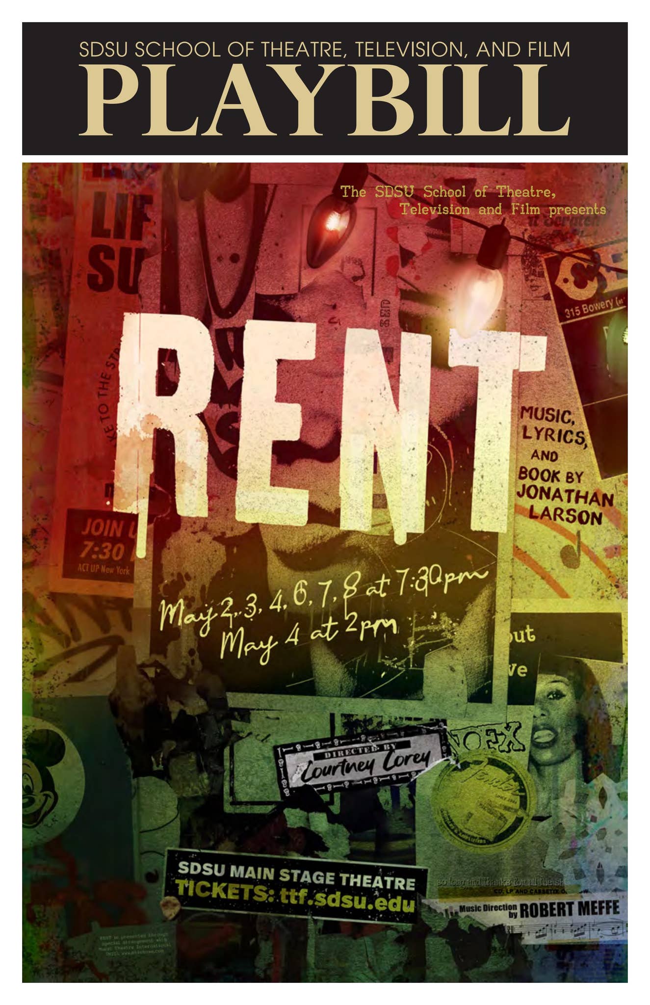 RENT at SDSU Playbill by SDSU School of Theatre, Television, and Film ...