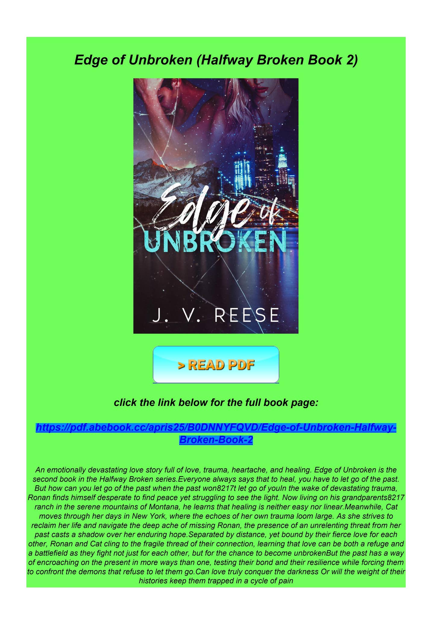 [PDF] Edge of Unbroken (Halfway Broken Book 2) by skybucknera - Issuu