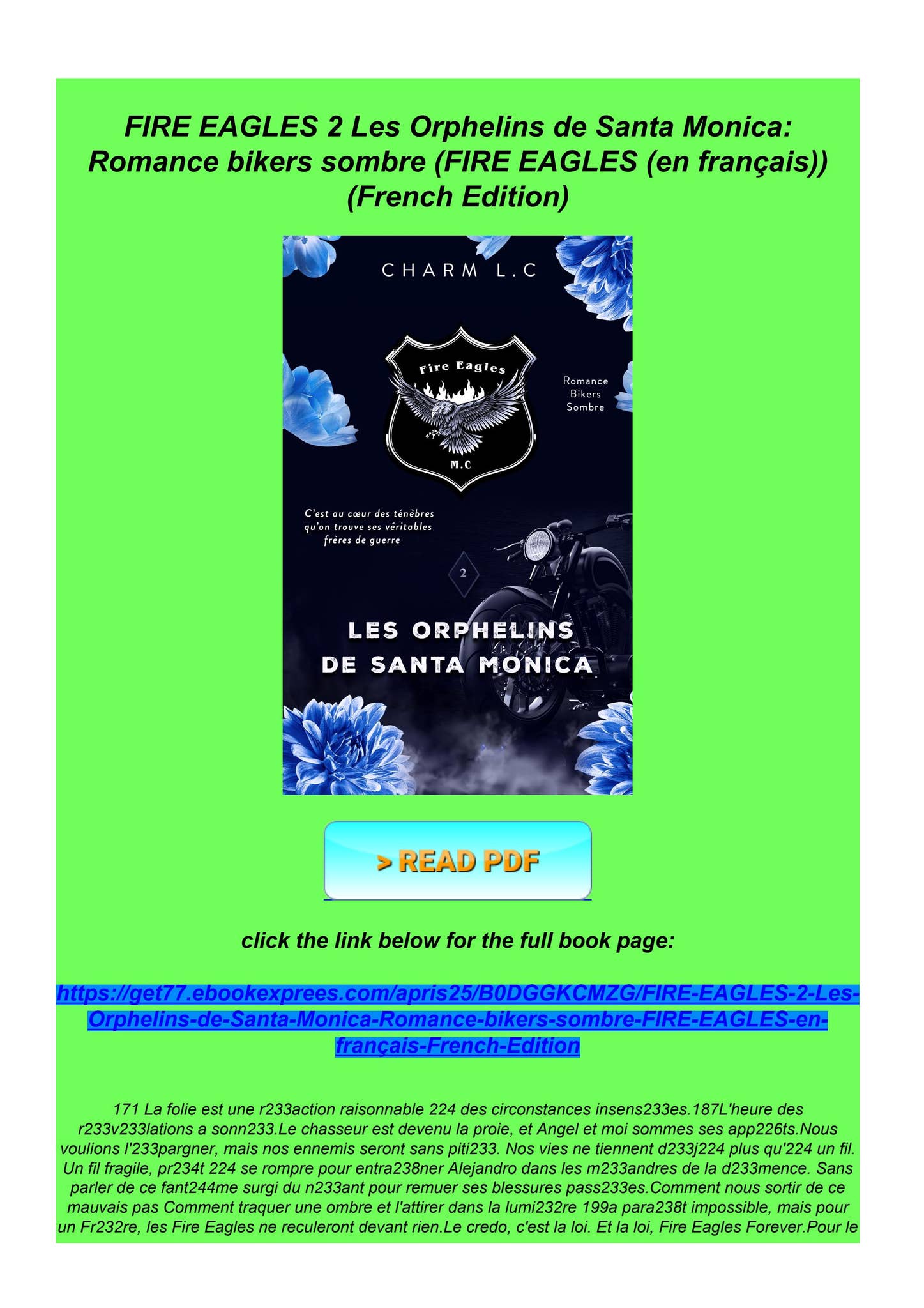 [PDF] FIRE EAGLES 2 Les Orphelins de Santa Monica: Romance bikers somb ...