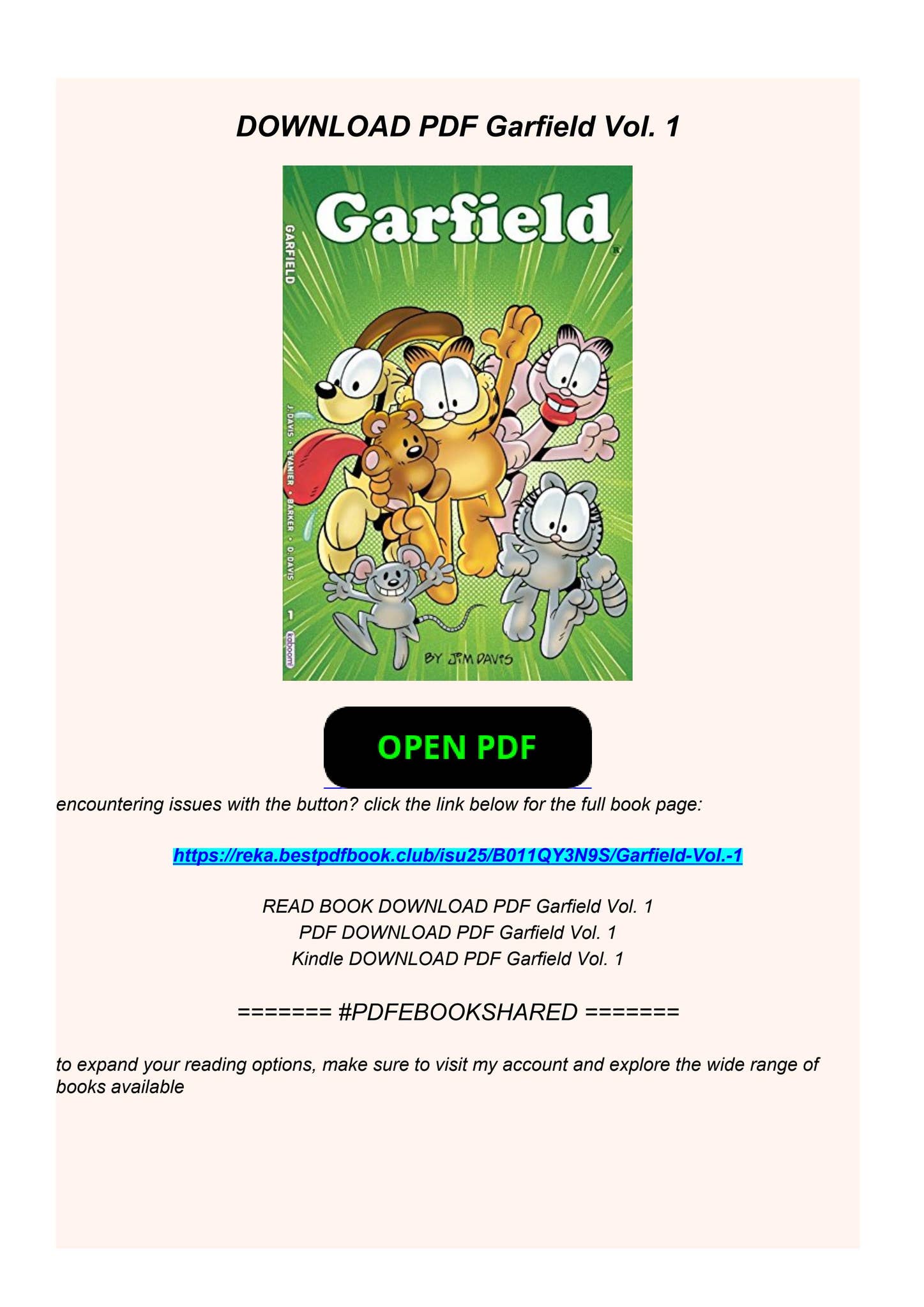 DOWNLOAD PDF Garfield Vol. 1 by marvintaekduncan - Issuu