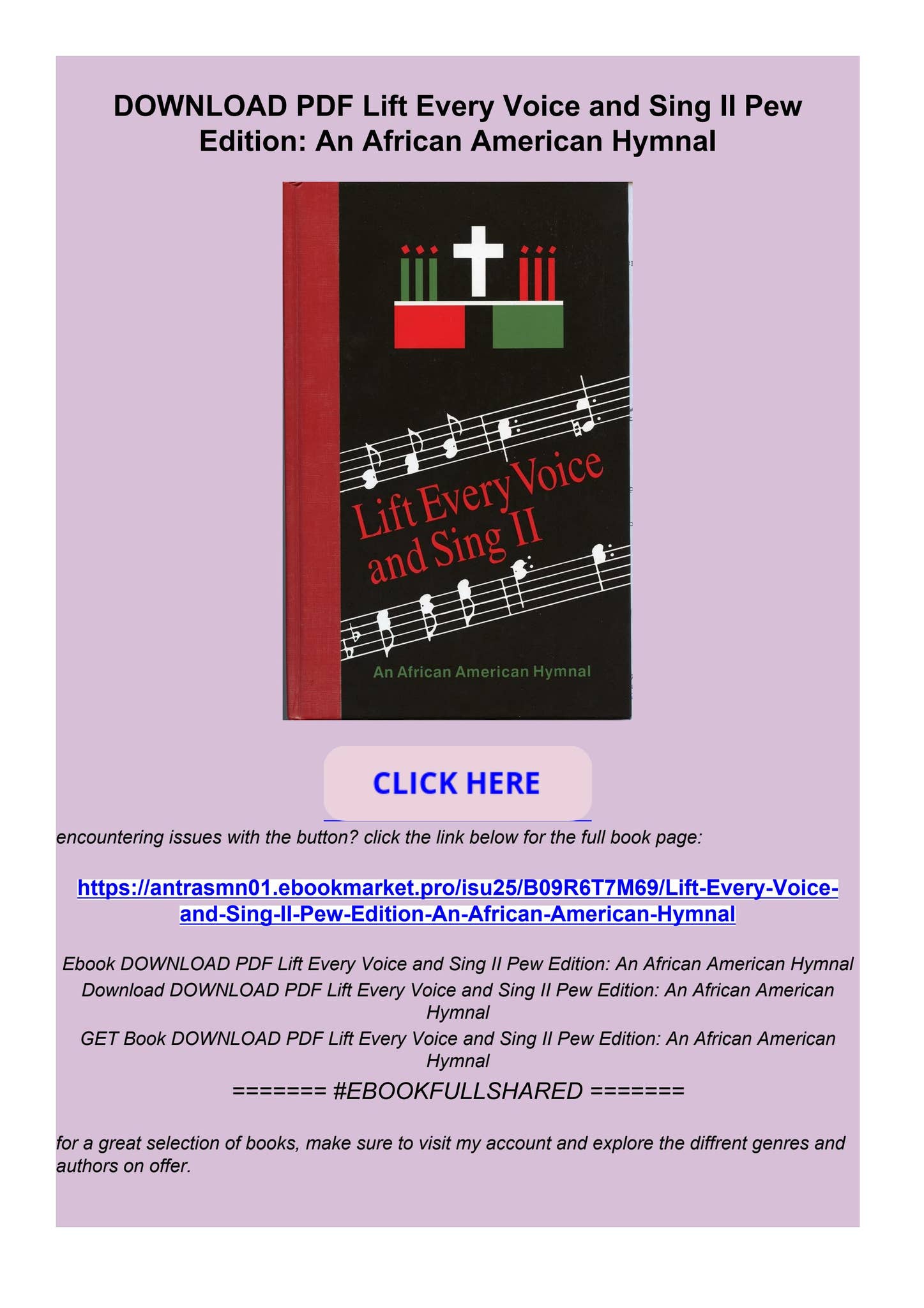 DOWNLOAD PDF Lift Every Voice and Sing II Pew Edition: An African ...