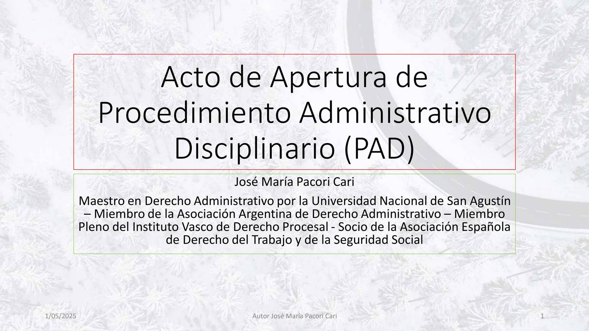 ACTO DE APERTURA DE PROCEDIMIENTO ADMINISTRATIVO DISCIPLINARIO - PAD ...