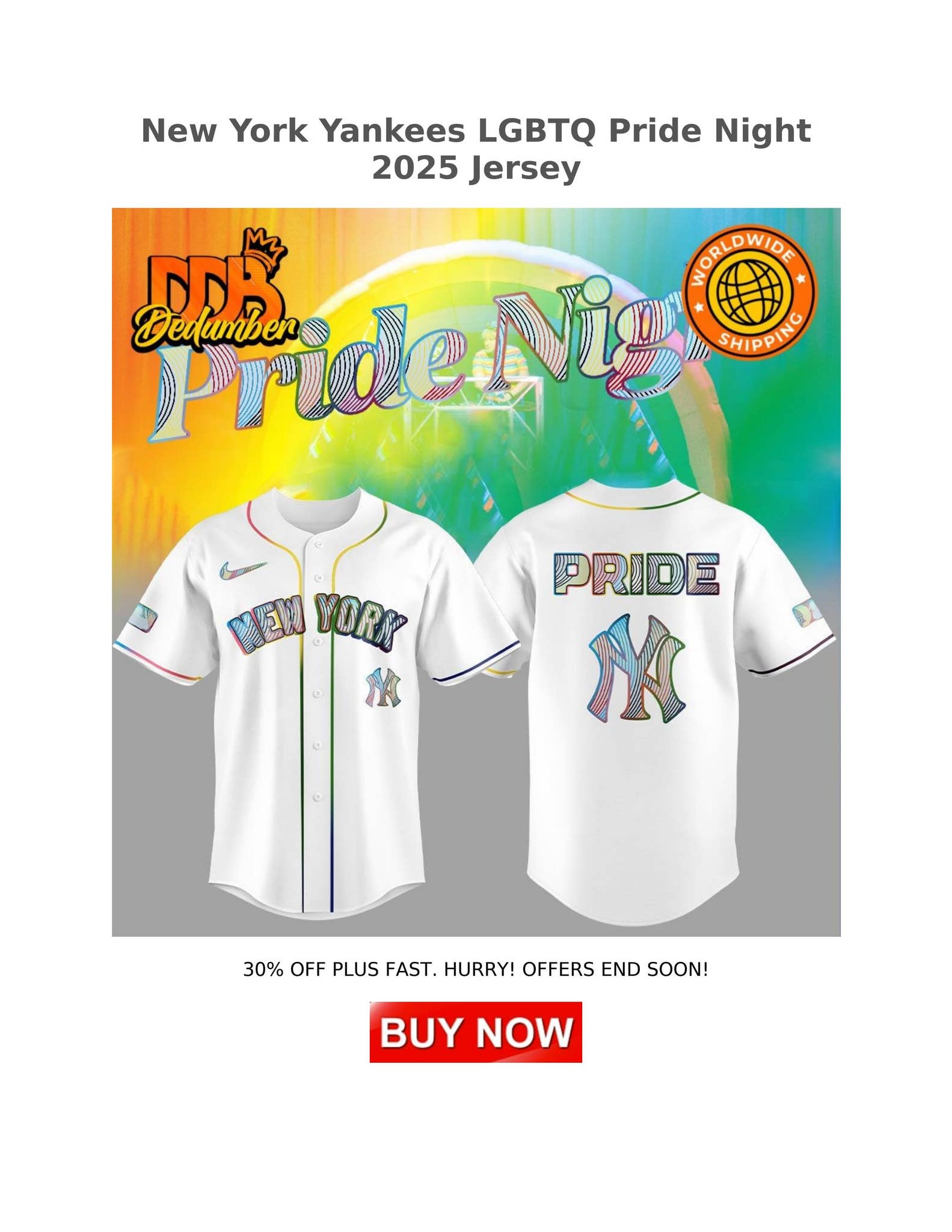 New York Yankees LGBTQ Pride Night 2025 Jersey by All Trending Wear - Issuu