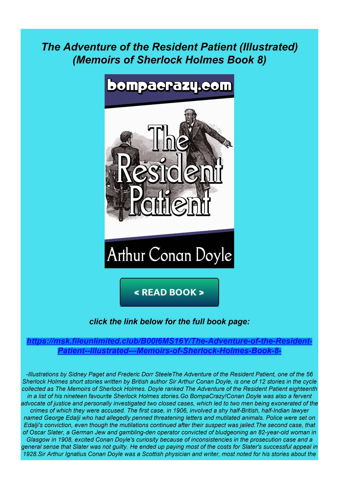 Ebook PDF The Adventure of the Resident Patient (Illustrated) (Memoirs ...