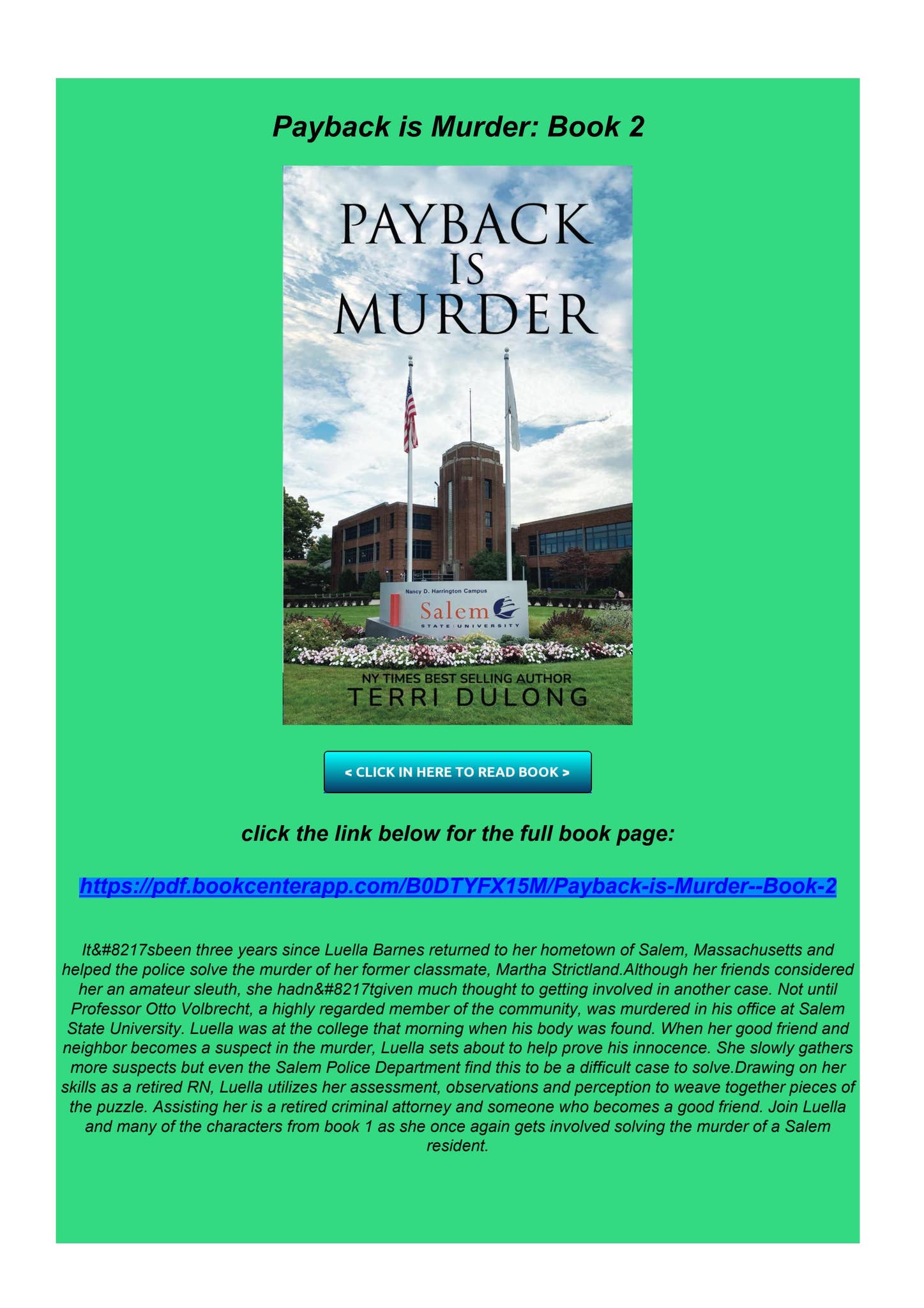 PDF Read Payback is Murder: Book 2 by kallieridewarner - Issuu