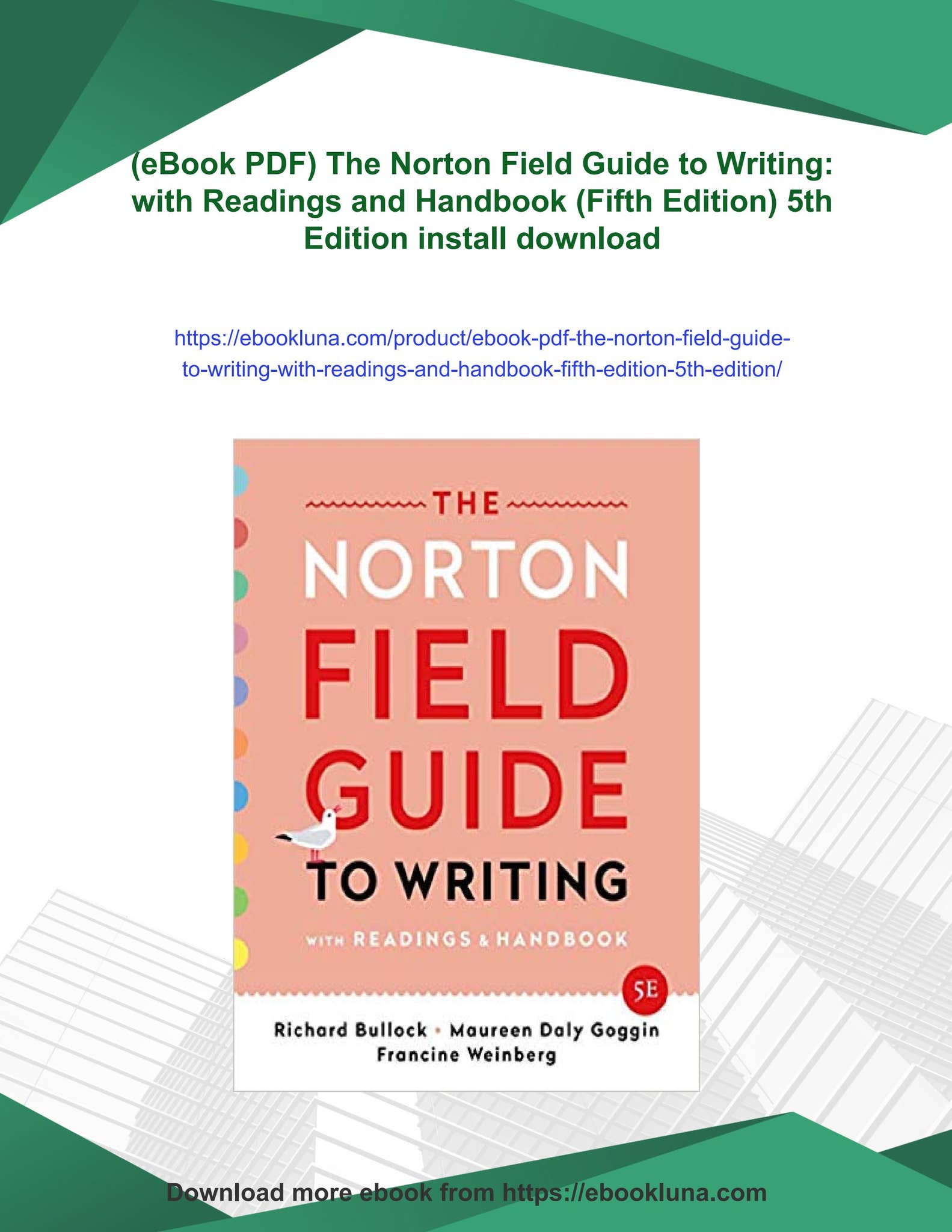 (ebook pdf) the norton field guide to writing: with readings and handbook (fifth edition) 5th ...