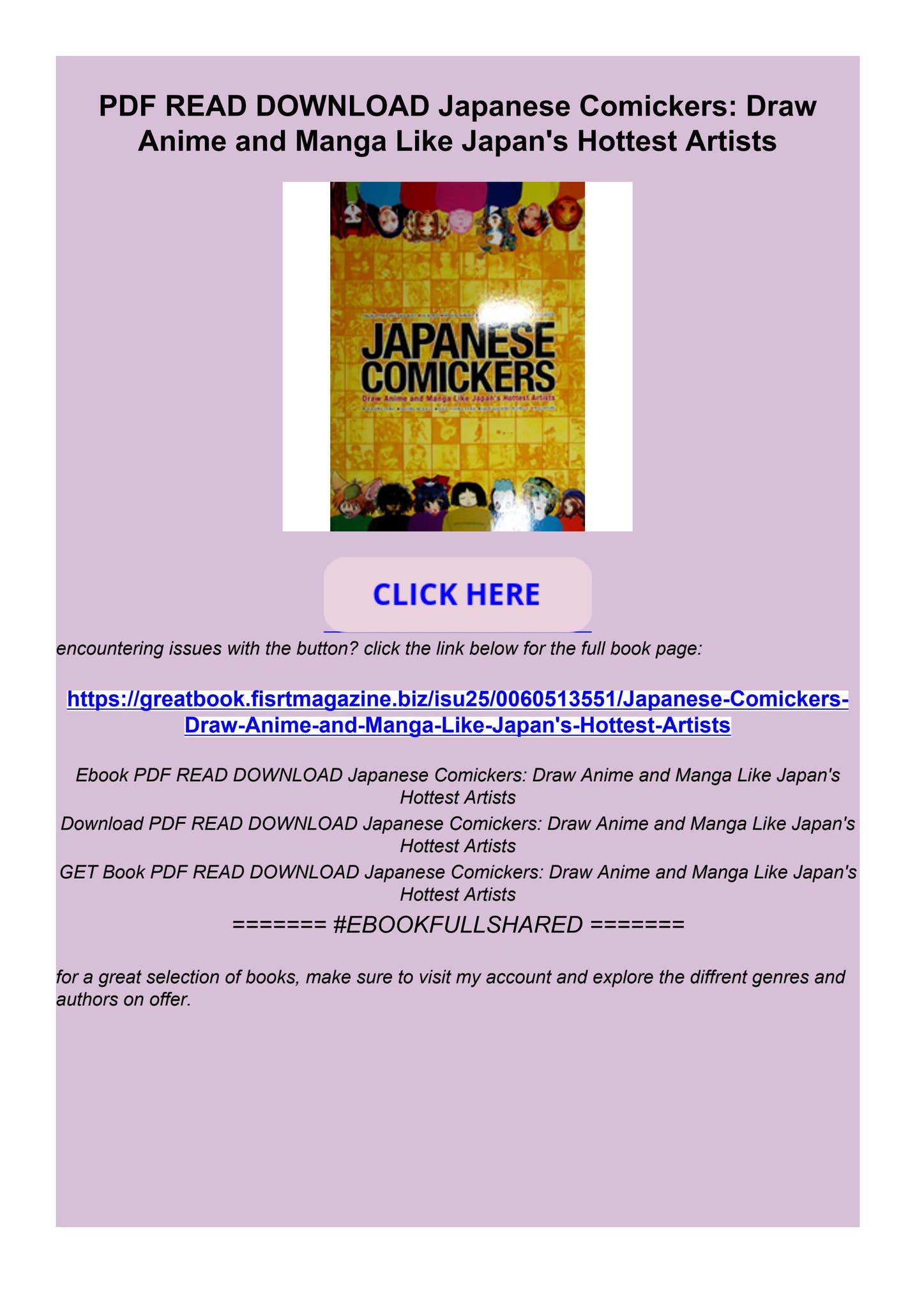 PDF READ DOWNLOAD Japanese Comickers: Draw Anime and Manga Like Japan's ...