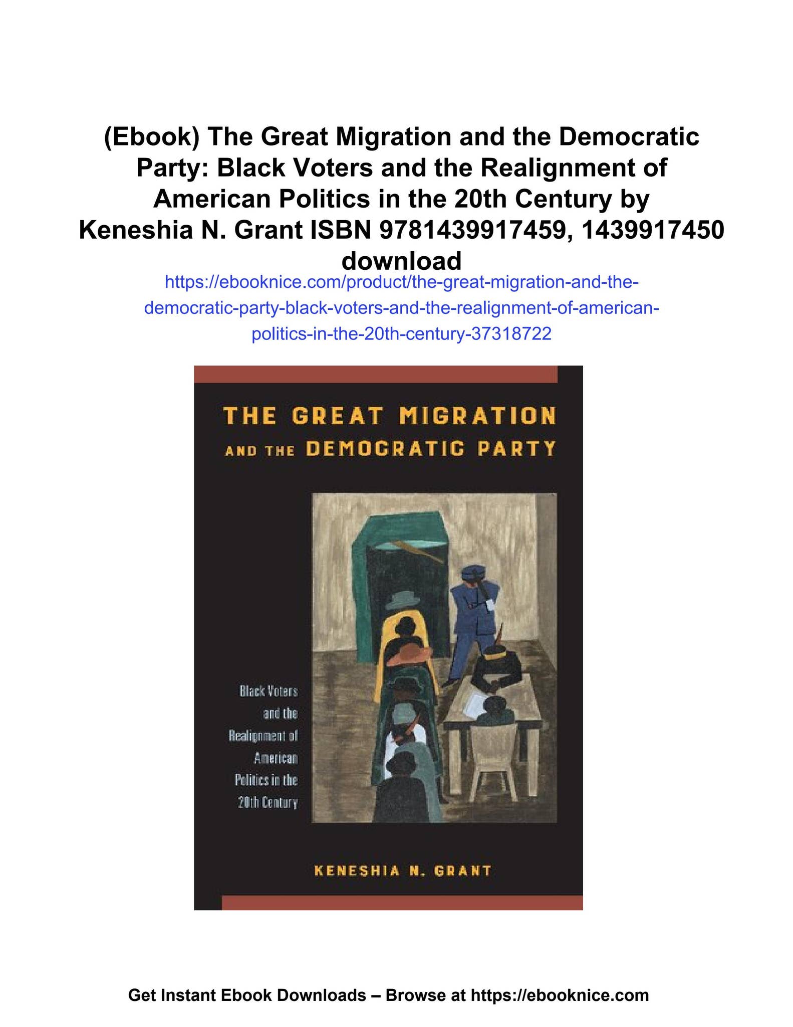 (ebook) the great migration and the democratic party: black voters and ...