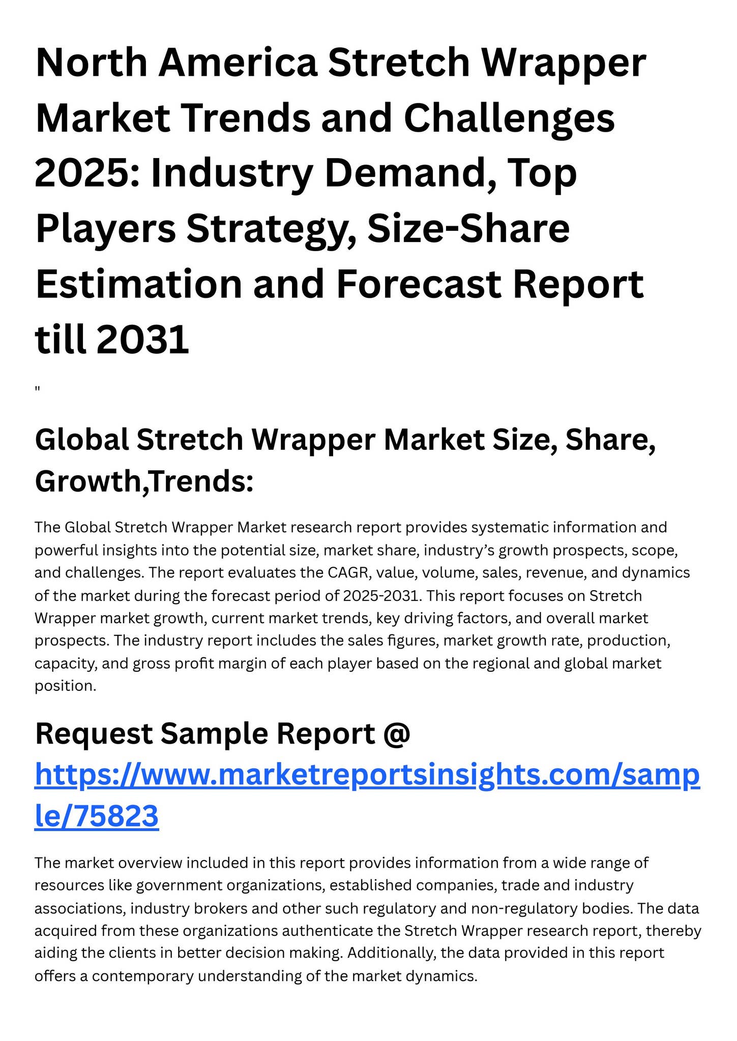 North America Stretch Wrapper Market Trends and Challenges 2025 ...