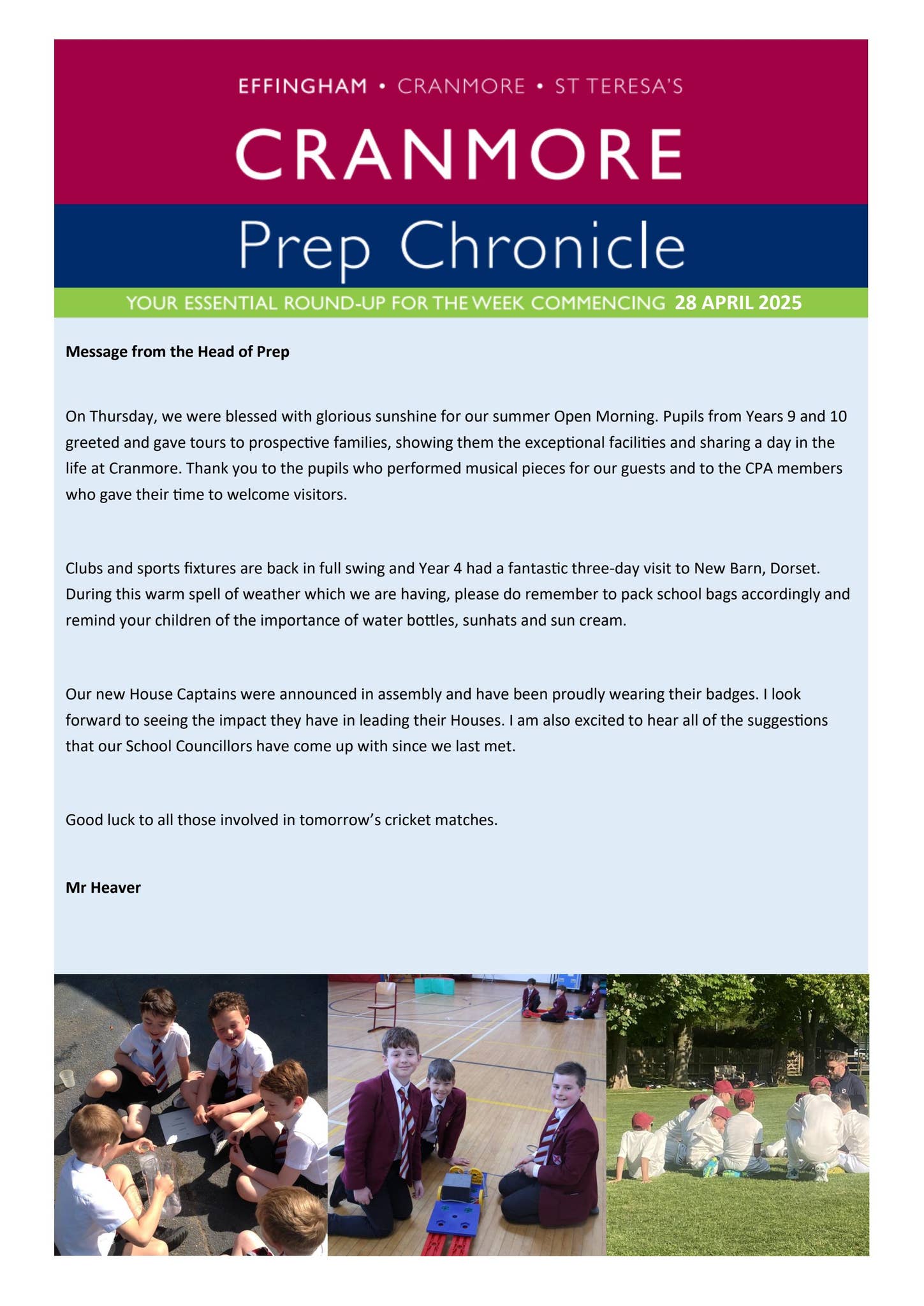 Cranmore Prep Chronicle 2 May 2025 by Effingham Schools Trust - Issuu