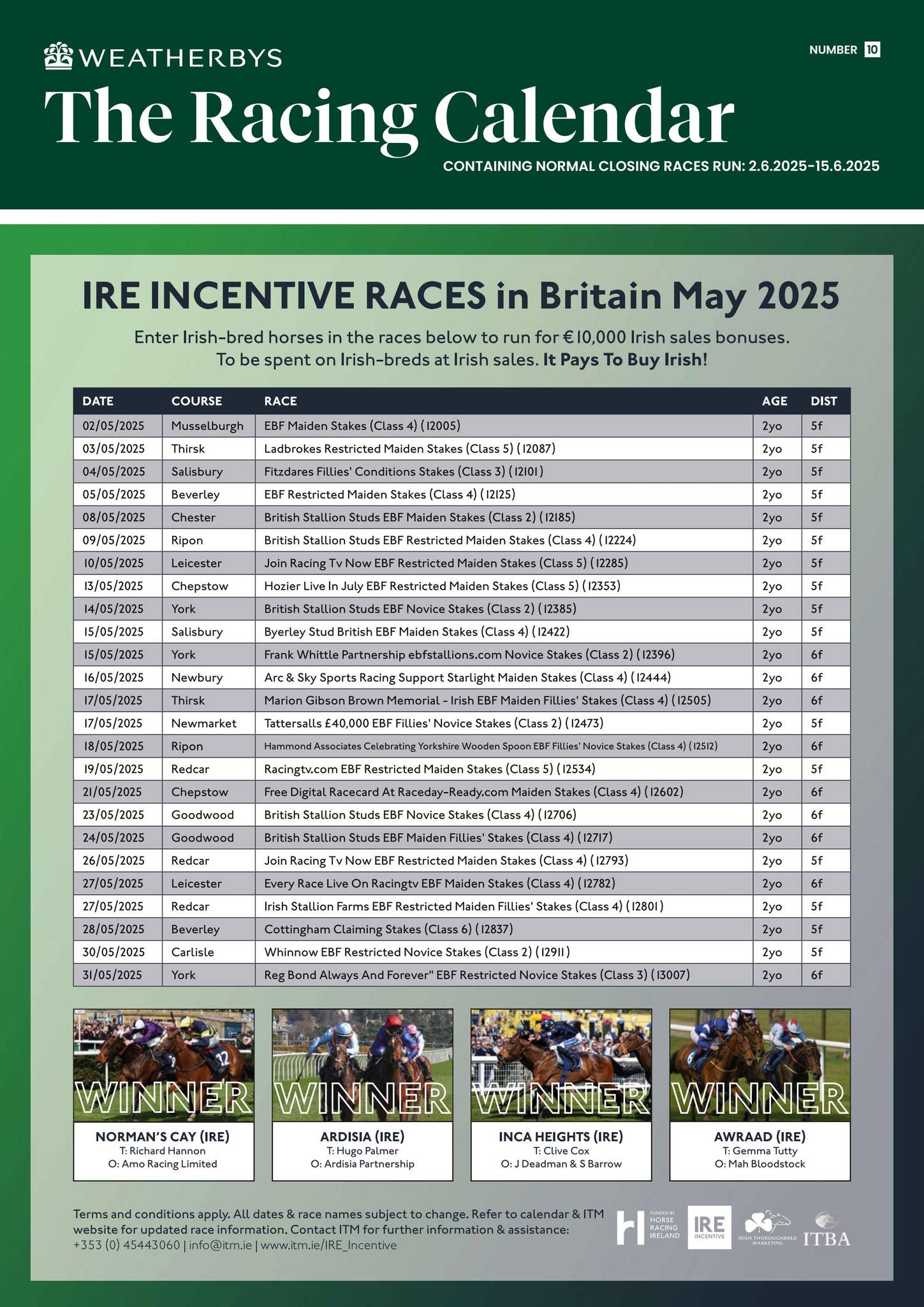 Racing Calendar - 2nd June-15th June - Number 10 by Weatherbys - Issuu