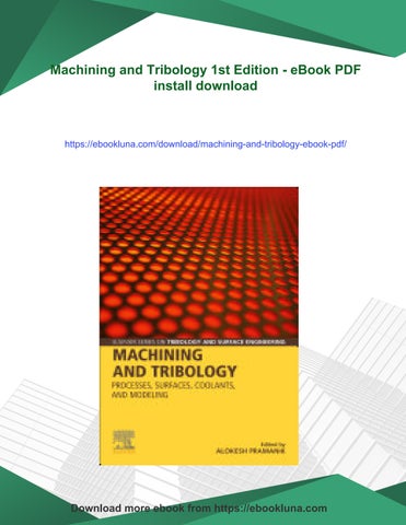 Machining and tribology 1st edition - ebook pdf - Download the ebook ...