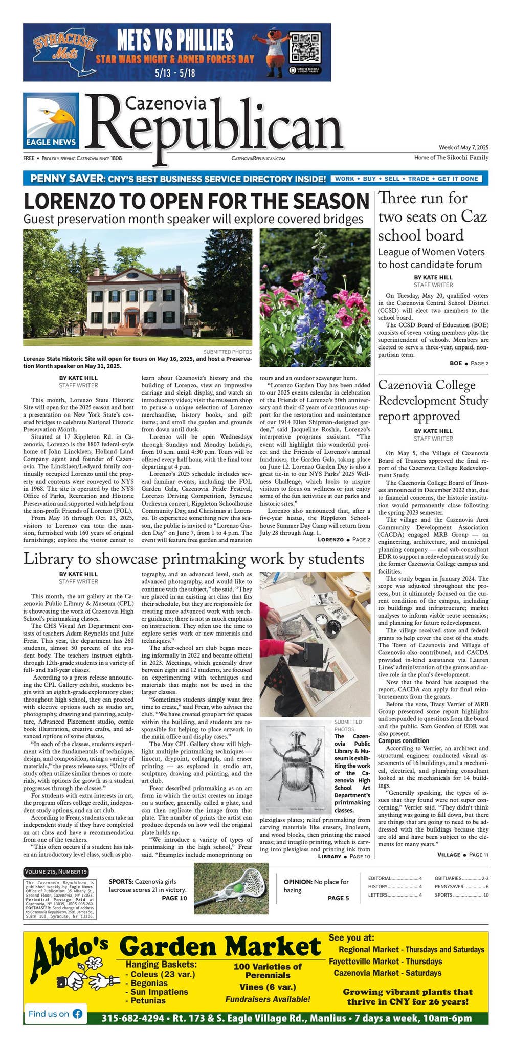 Cazenovia Republican digital edition - May 7, 2025 by Eagle Newspapers - Issuu