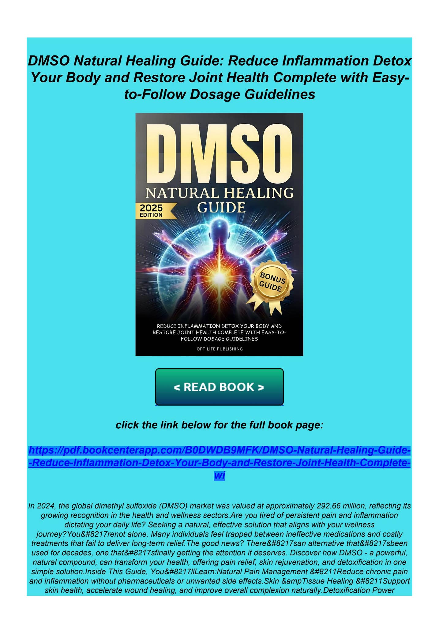 Read PDF DMSO Natural Healing Guide: Reduce Inflammation Detox Your ...