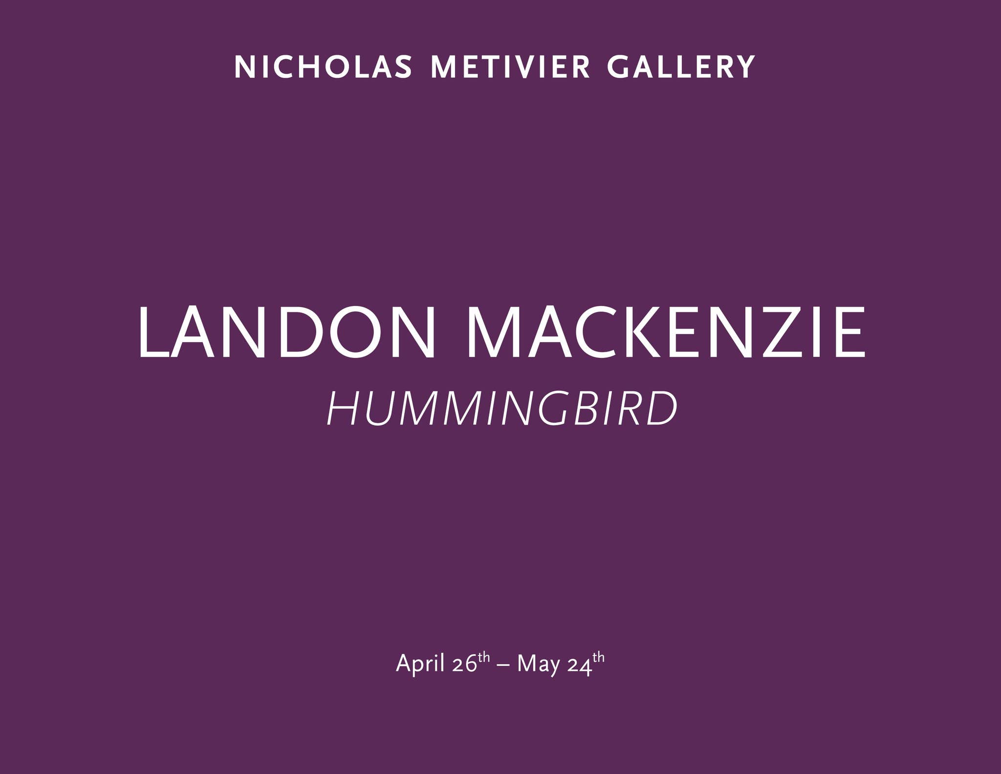 Landon Mackenzie | Hummingbird by Nicholas Metivier Gallery - Issuu