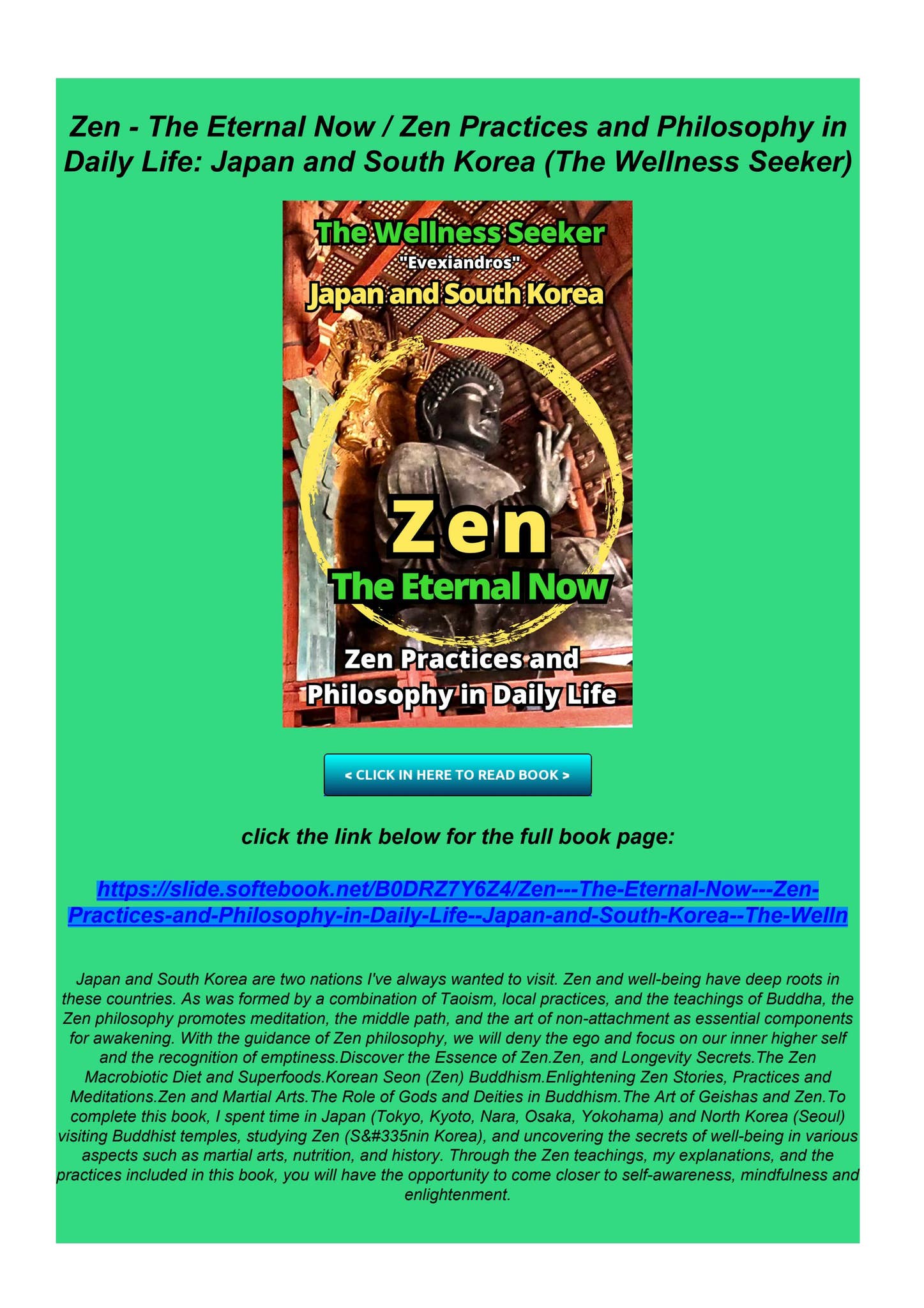 PDF Read Zen - The Eternal Now / Zen Practices and Philosophy in Daily Life: Japan and South ...