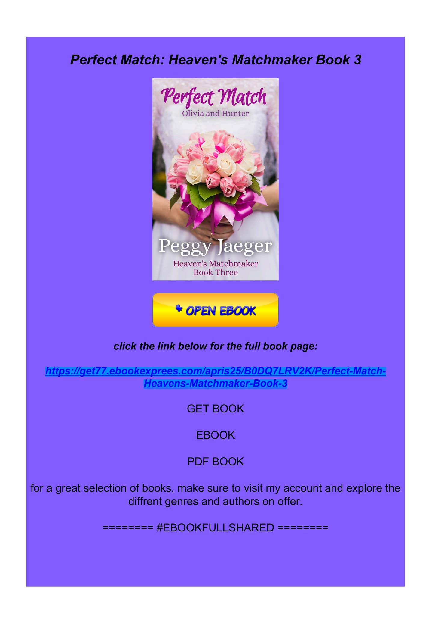 [PDF] READ Free Perfect Match: Heaven's Matchmaker Book 3 by ...