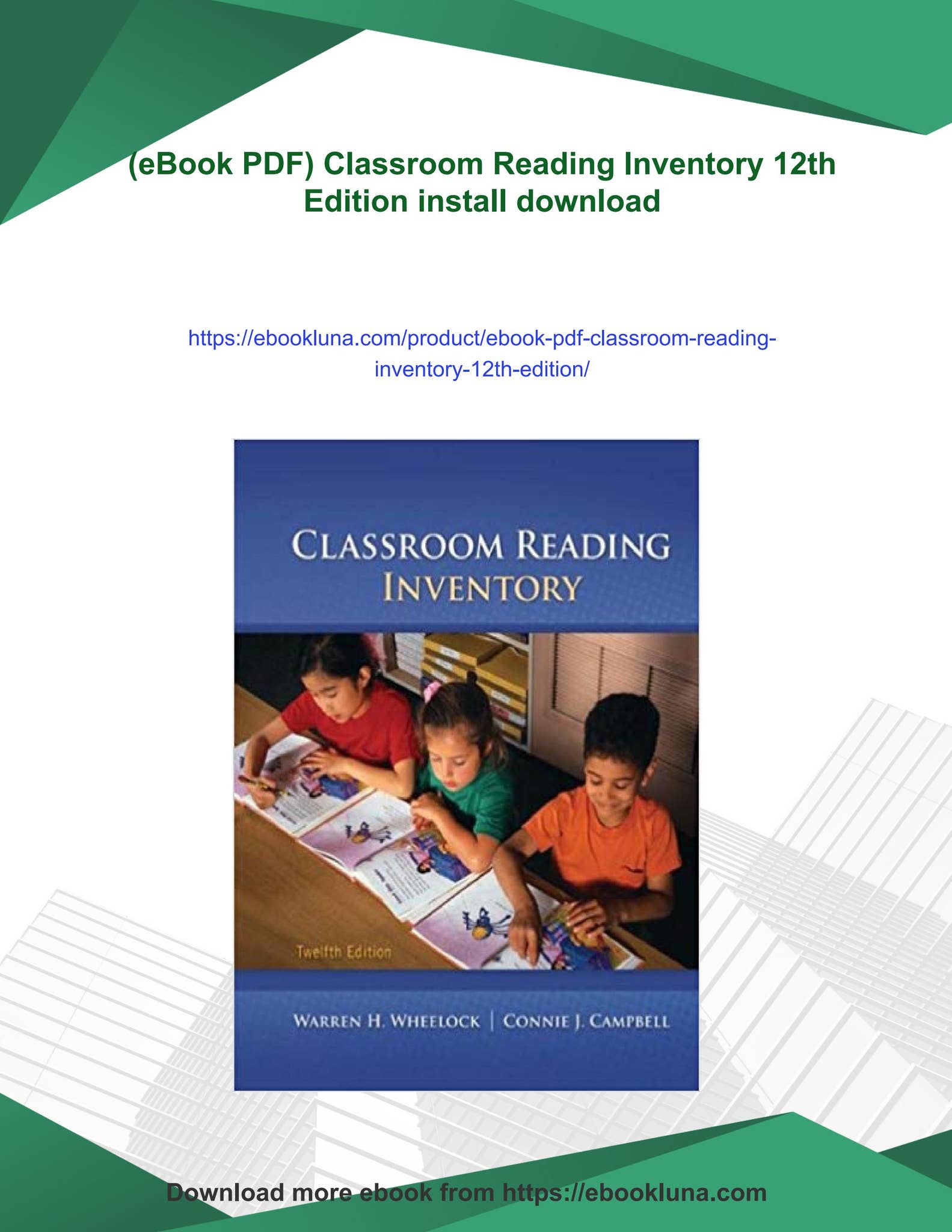 (ebook pdf) classroom reading inventory 12th edition - Download the ...