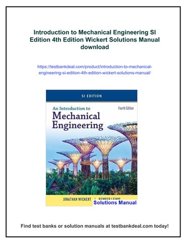 Introduction to mechanical engineering si edition 4th edition wickert ...