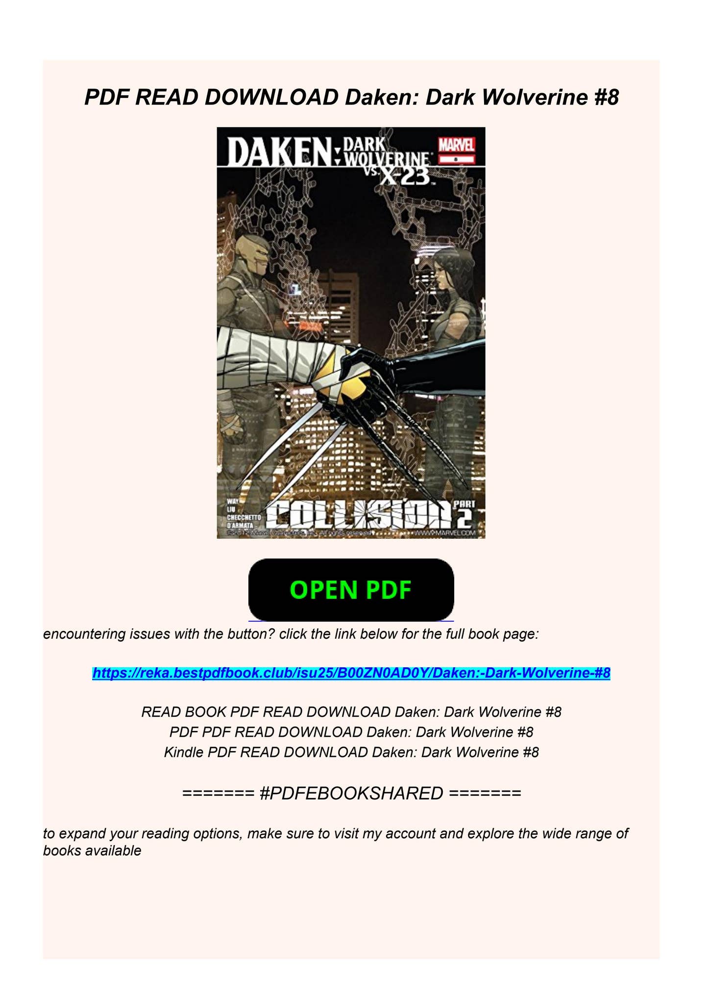 PDF READ DOWNLOAD Daken: Dark Wolverine #8 by eddietaekstevens - Issuu