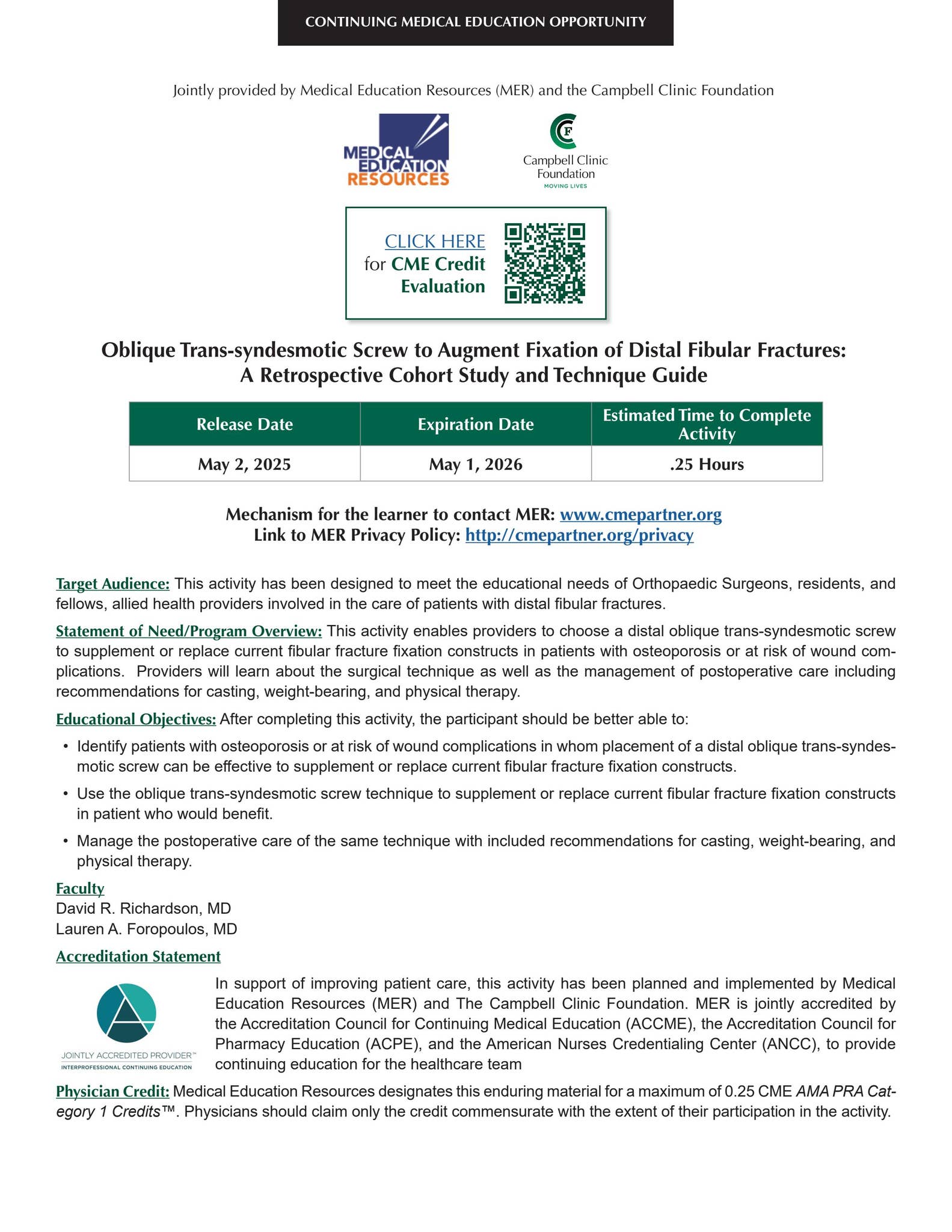 2025 Campbell Orthopaedic Journal CME Opportunity by Campbell Clinic ...