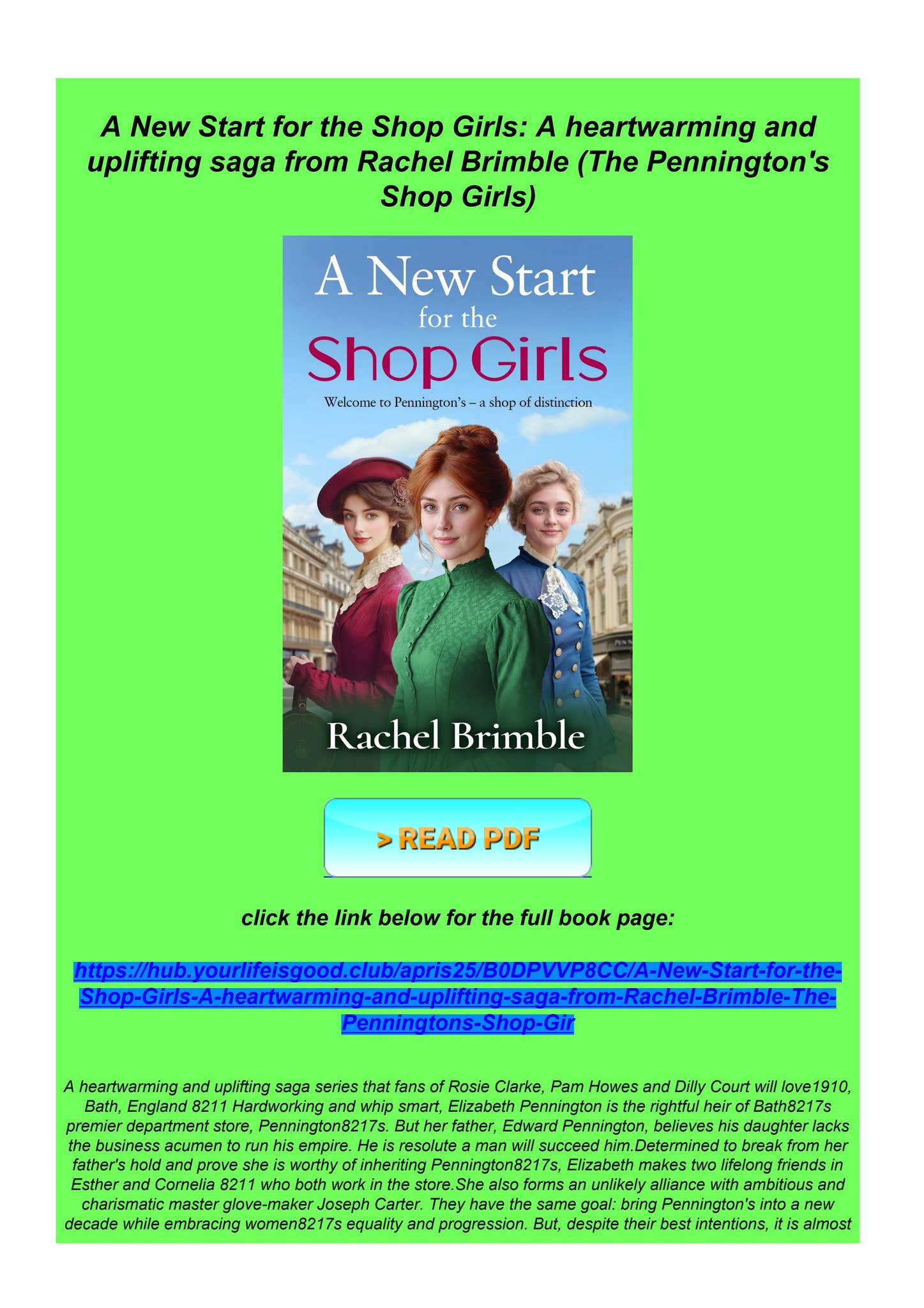 PDF/READ A New Start for the Shop Girls: A heartwarming and uplifting ...