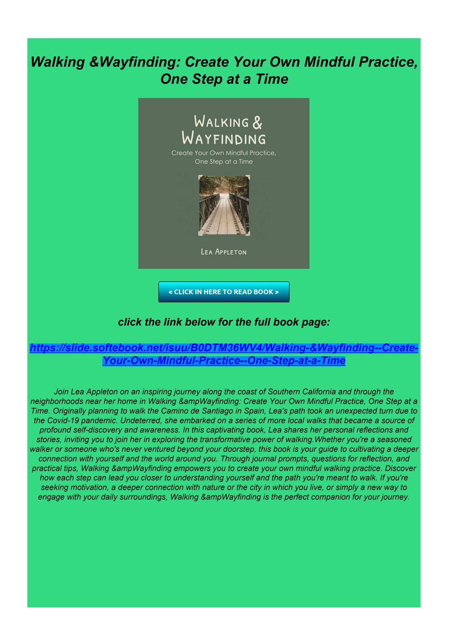 PDF Read Walking & Wayfinding: Create Your Own Mindful Practice, One ...