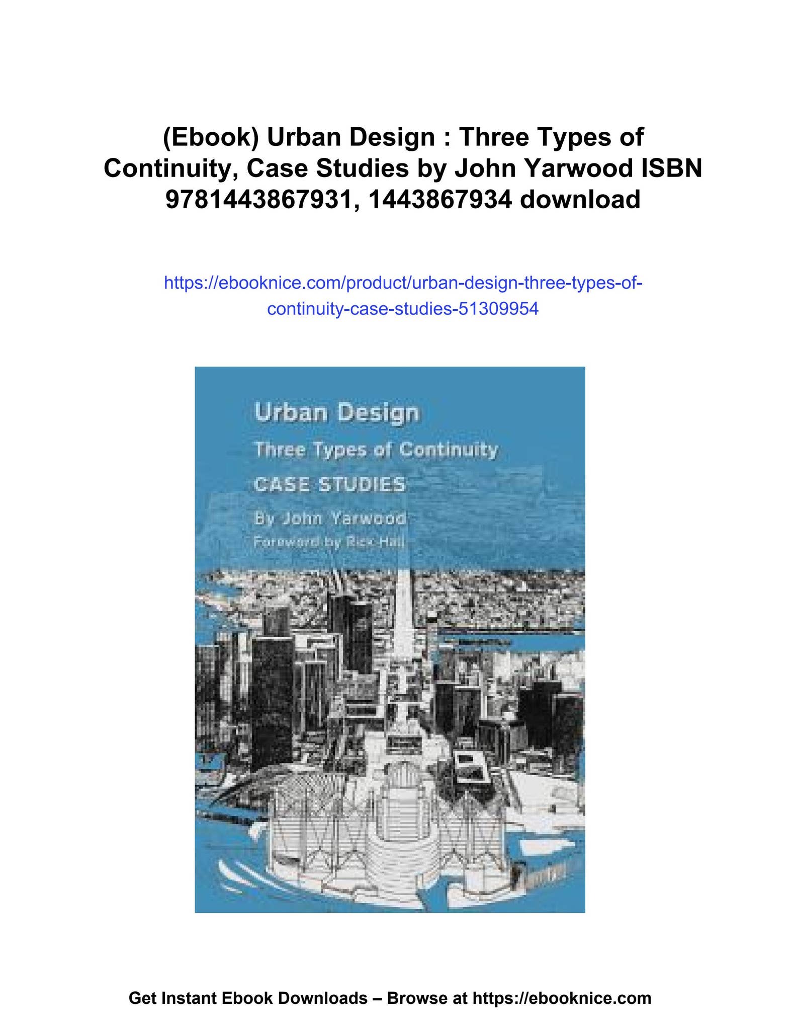 (ebook) urban design : three types of continuity, case studies by john ...