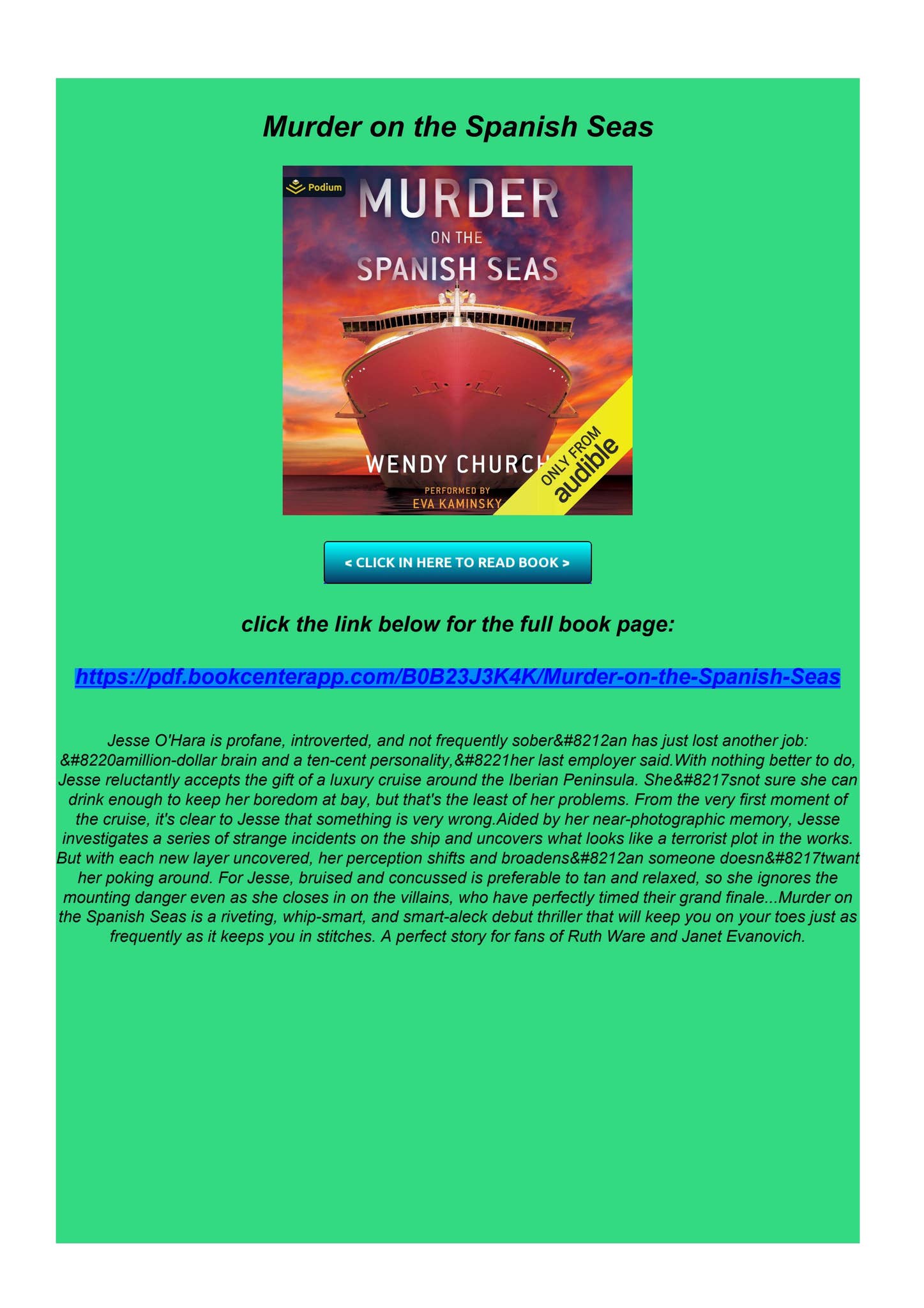 PDF Read Murder on the Spanish Seas by hamzaridefloyd - Issuu